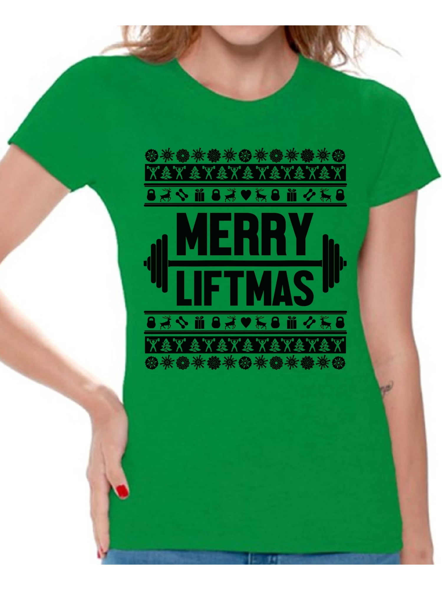 Awkward Styles Merry Liftmas Christmas Shirts for Women Merry Christmas ...
