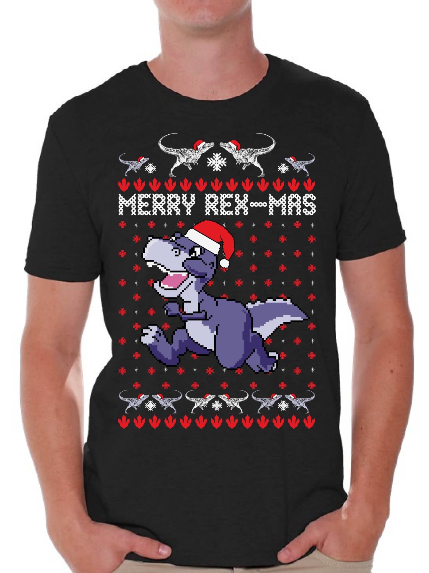 Awkward Styles Merry Rex-Mas Tshirt for Men Rexmas Men's Shirt Funny ...