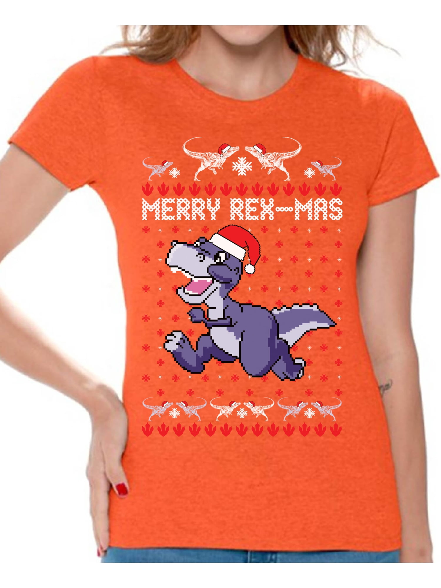 Awkward Styles Merry Rex-Mas Tshirt for Women Rexmas Women's Shirt ...