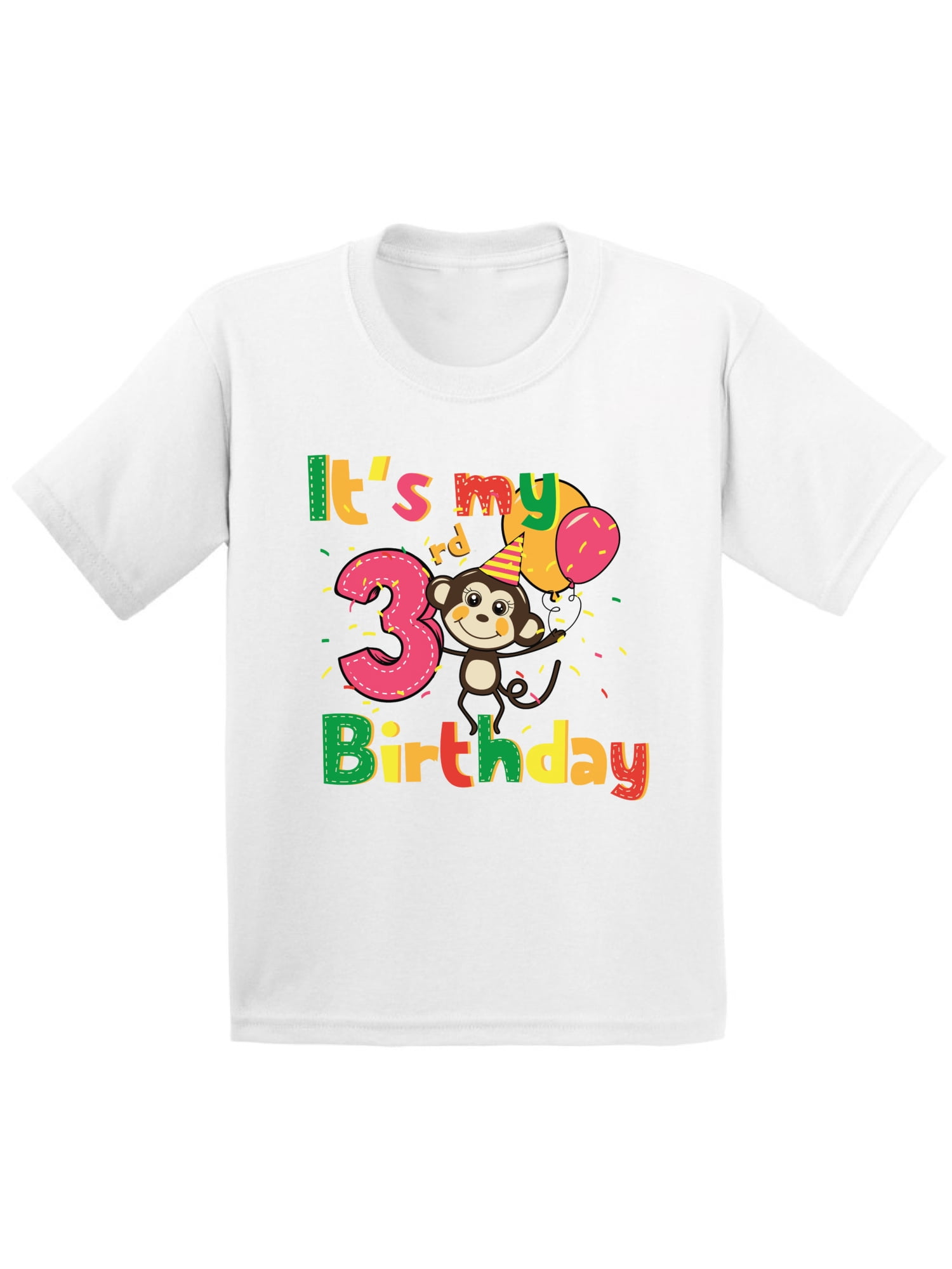 Awkward Styles Monkey Birthday Toddler Shirt Monkey Birthday Party 3rd Birthday Party It's My ...