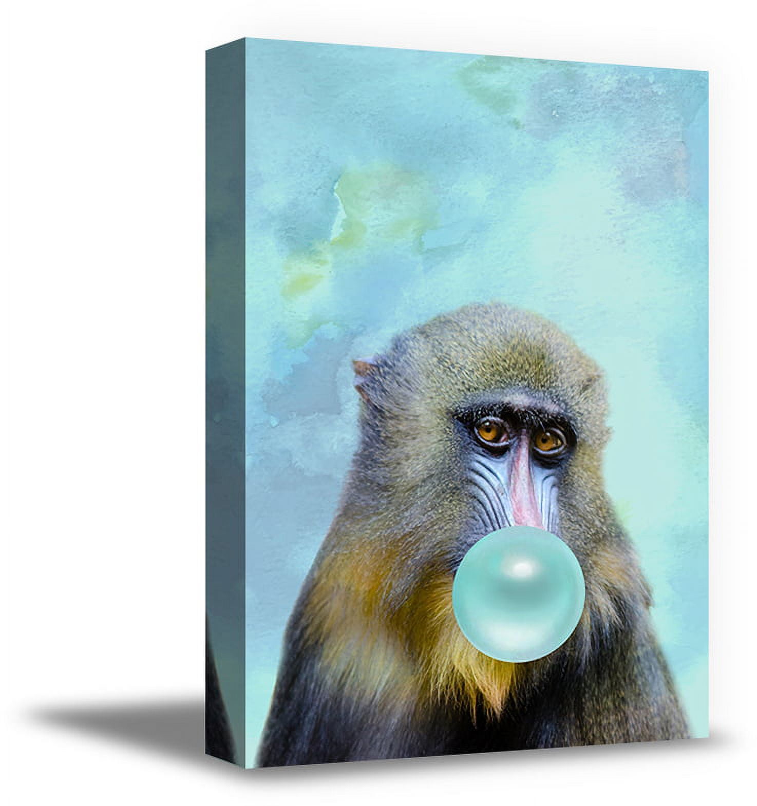 Awkward Styles Monkey Chewing Bubble Gum Canvas Wall Art for Kids ...