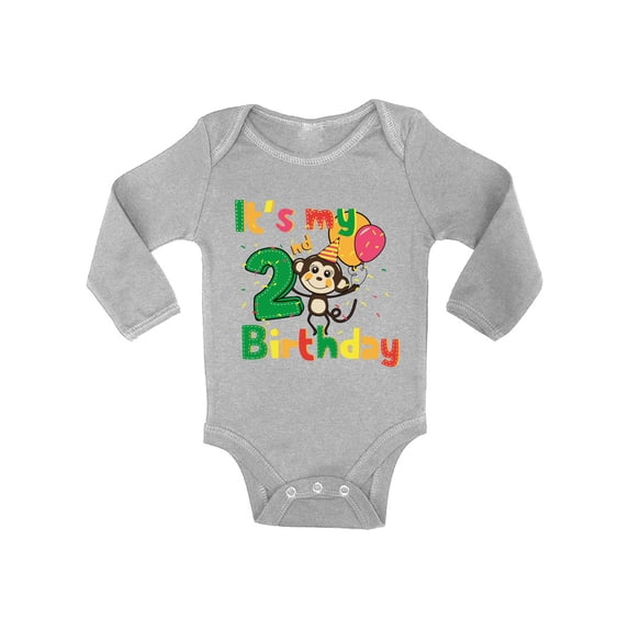 Awkward Styles Monkey One Piece Second Birthday One Piece Baby Bodysuit ...