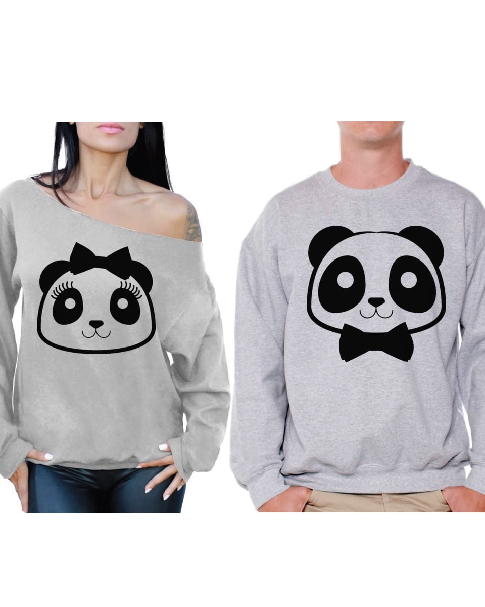 Awkward Styles Panda Sweatshirts for Couple Panda Couples Sweaters for ...