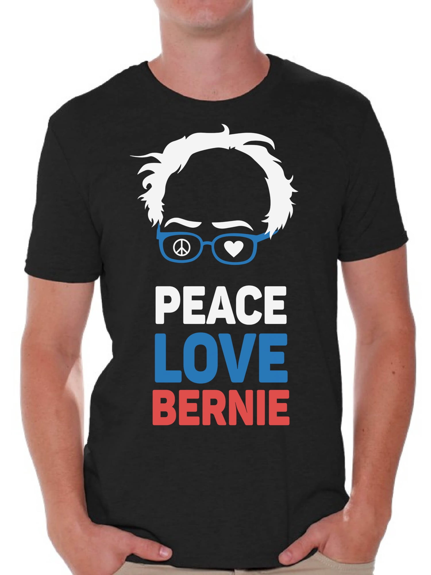 Awkward Styles Peace Love Bernie Men Shirt Bernie for President T Shirt ...