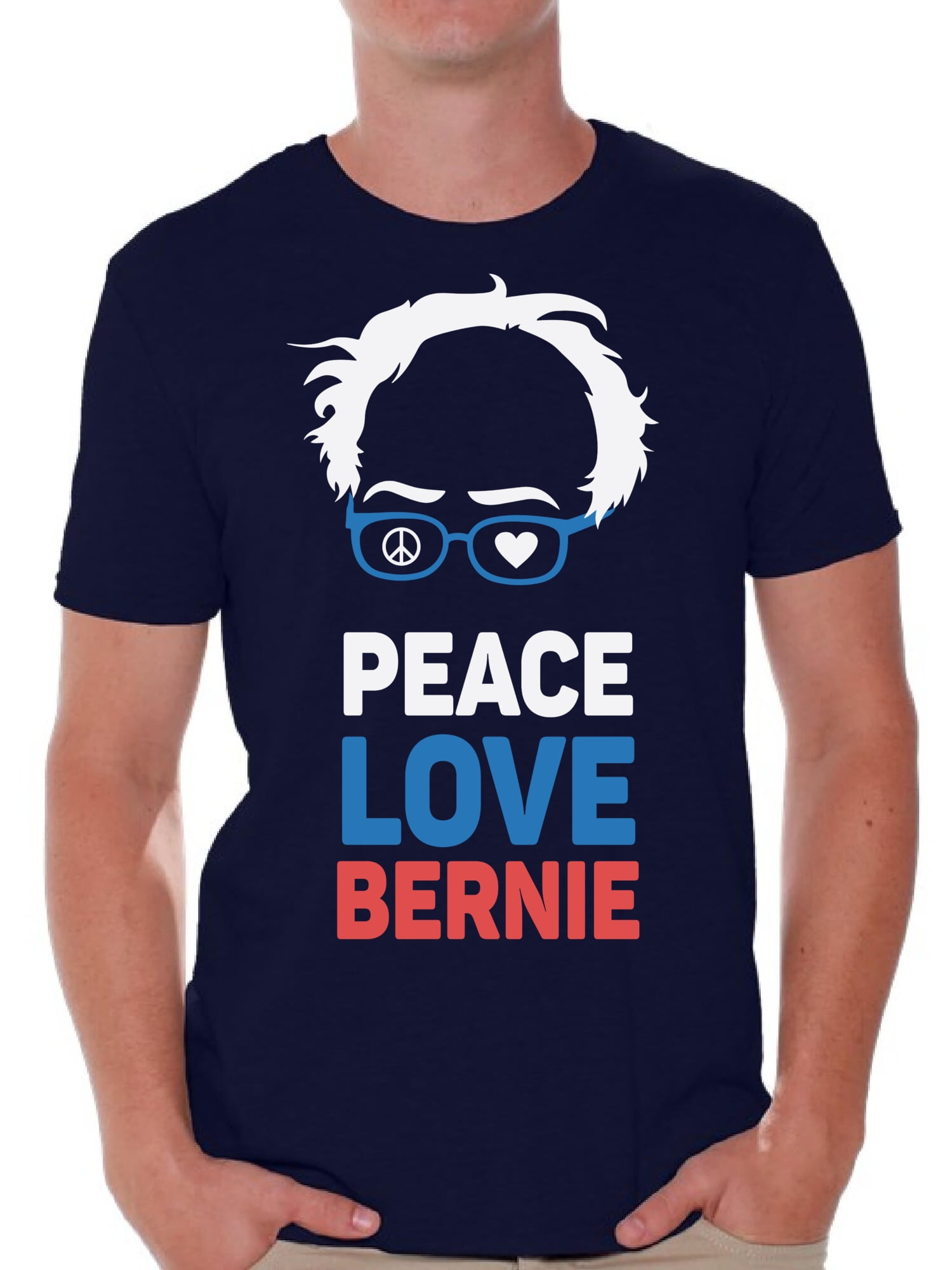 Awkward Styles Peace Love Bernie Men Shirt Bernie for President T Shirt ...