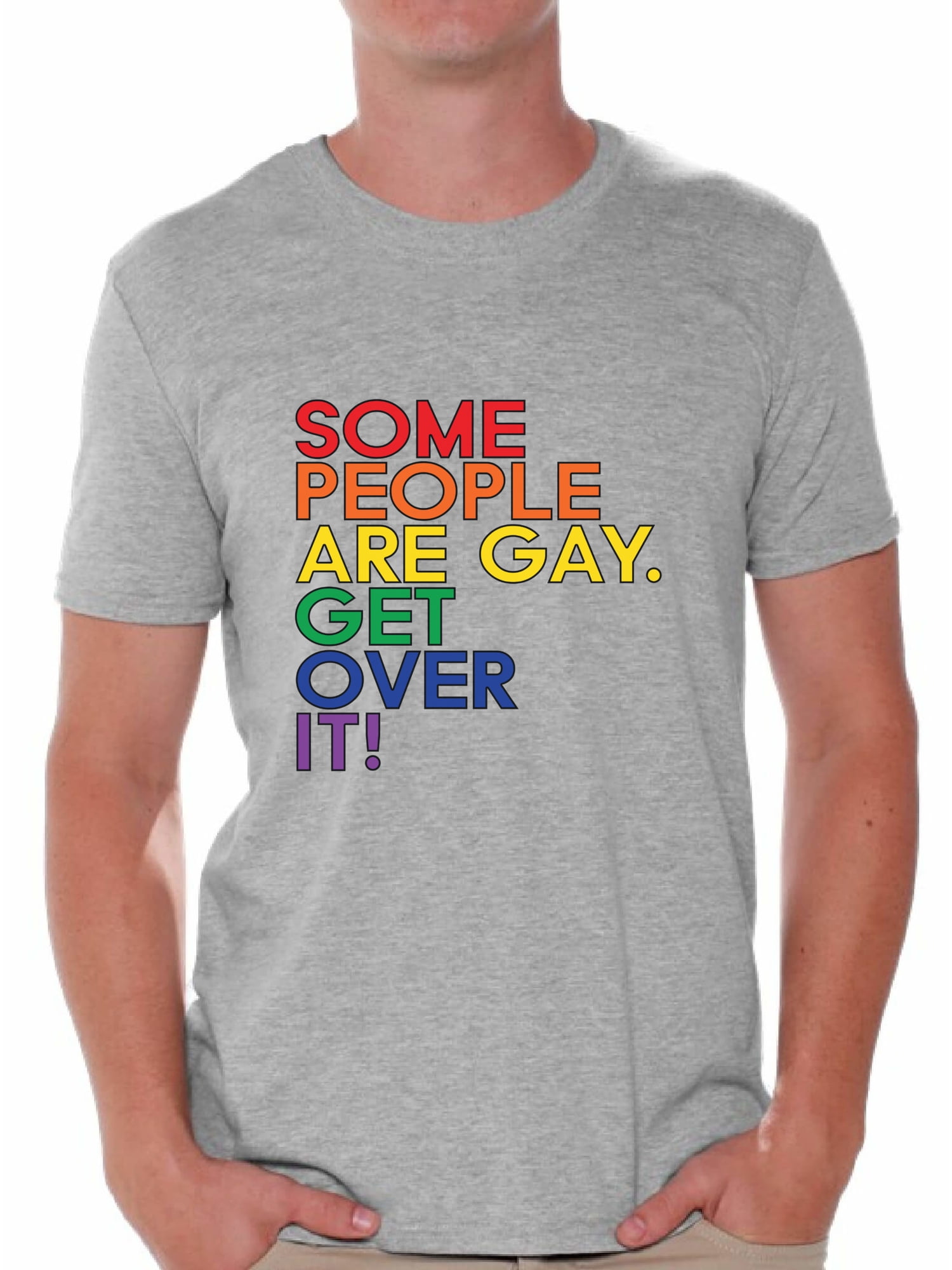 Awkward Styles Some People are Gay Get Over It T Shirt Gay Pride Flag ...