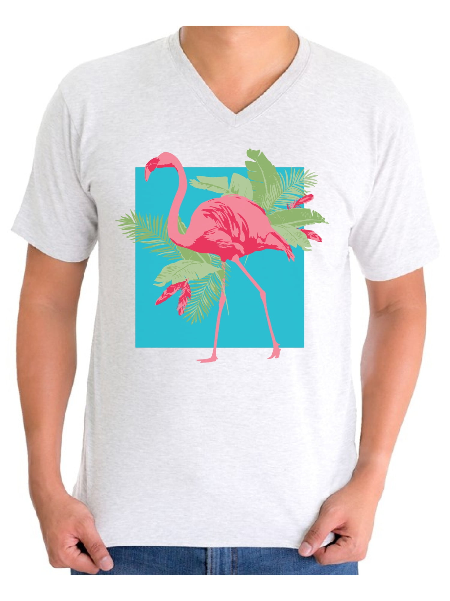 Awkward Styles Pink Flamingo Shirts Flamingo V Neck Shirt for Men Pink ...