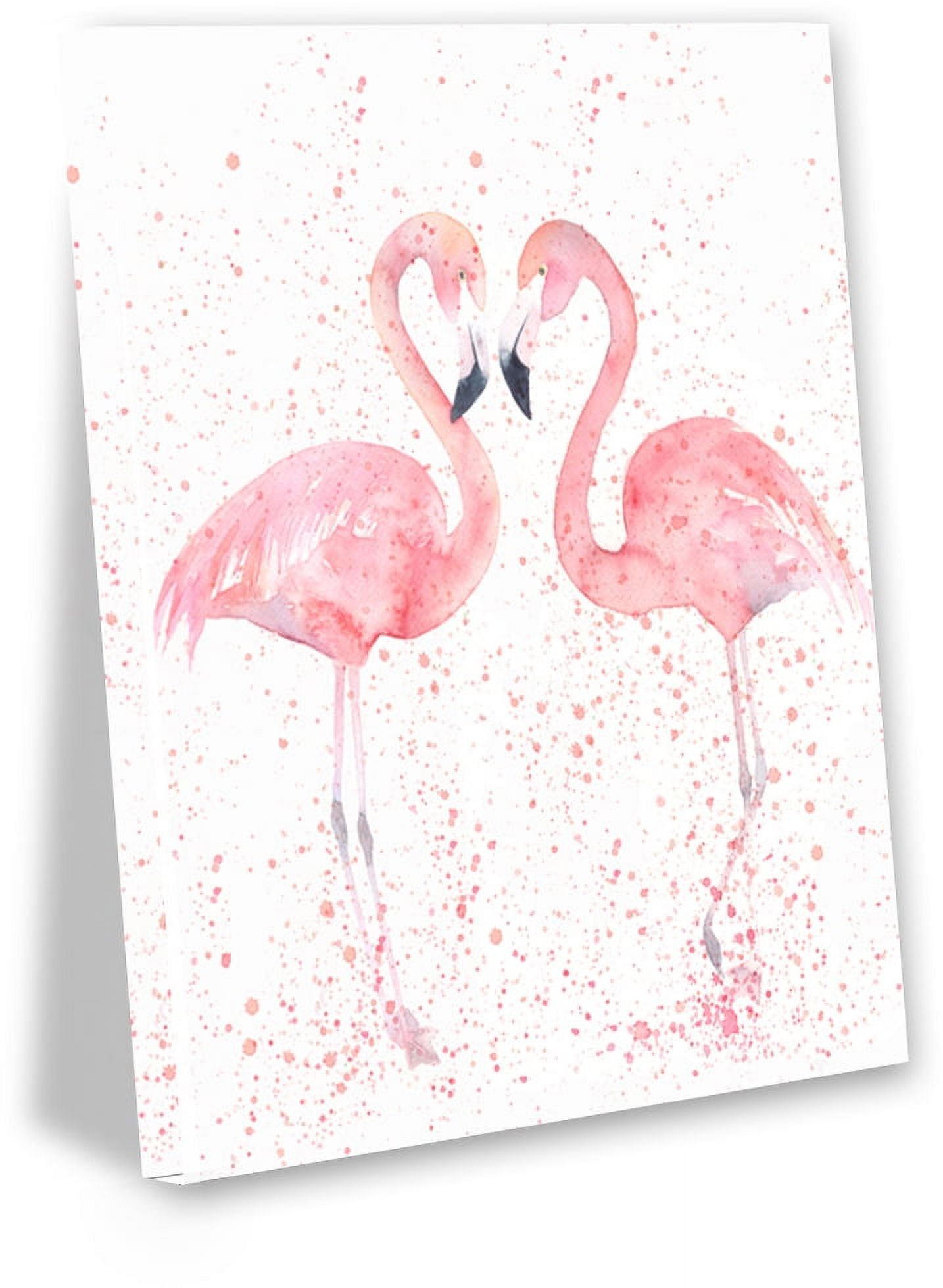 Awkward Styles Pink Flamingos Canvas Wall Art Flamingo Watercolor ...