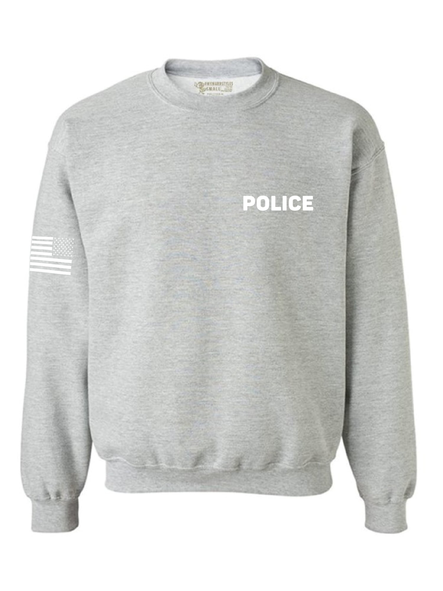 Awkward Styles Police Sweatshirt with Flag on Sleeve Military Police ...