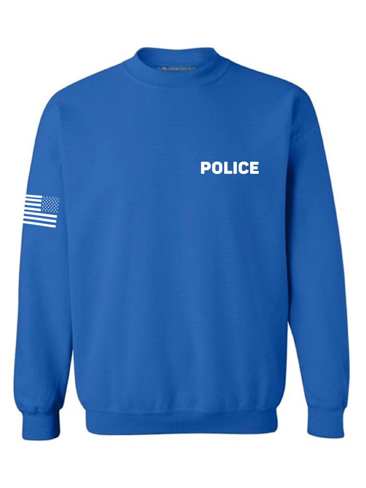 Awkward Styles Police Sweatshirt with Flag on Sleeve Military Police ...