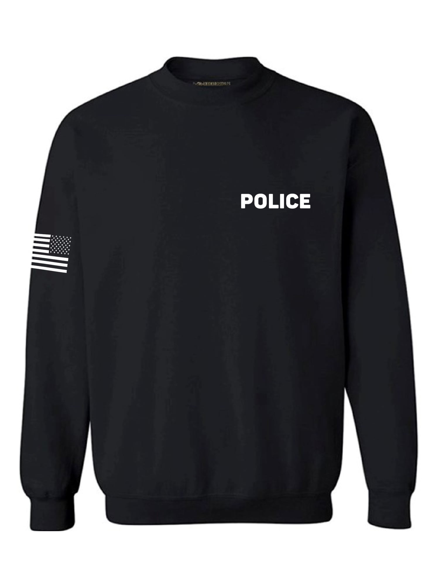 Awkward Styles Police Sweatshirt with Flag on Sleeve Military Police ...