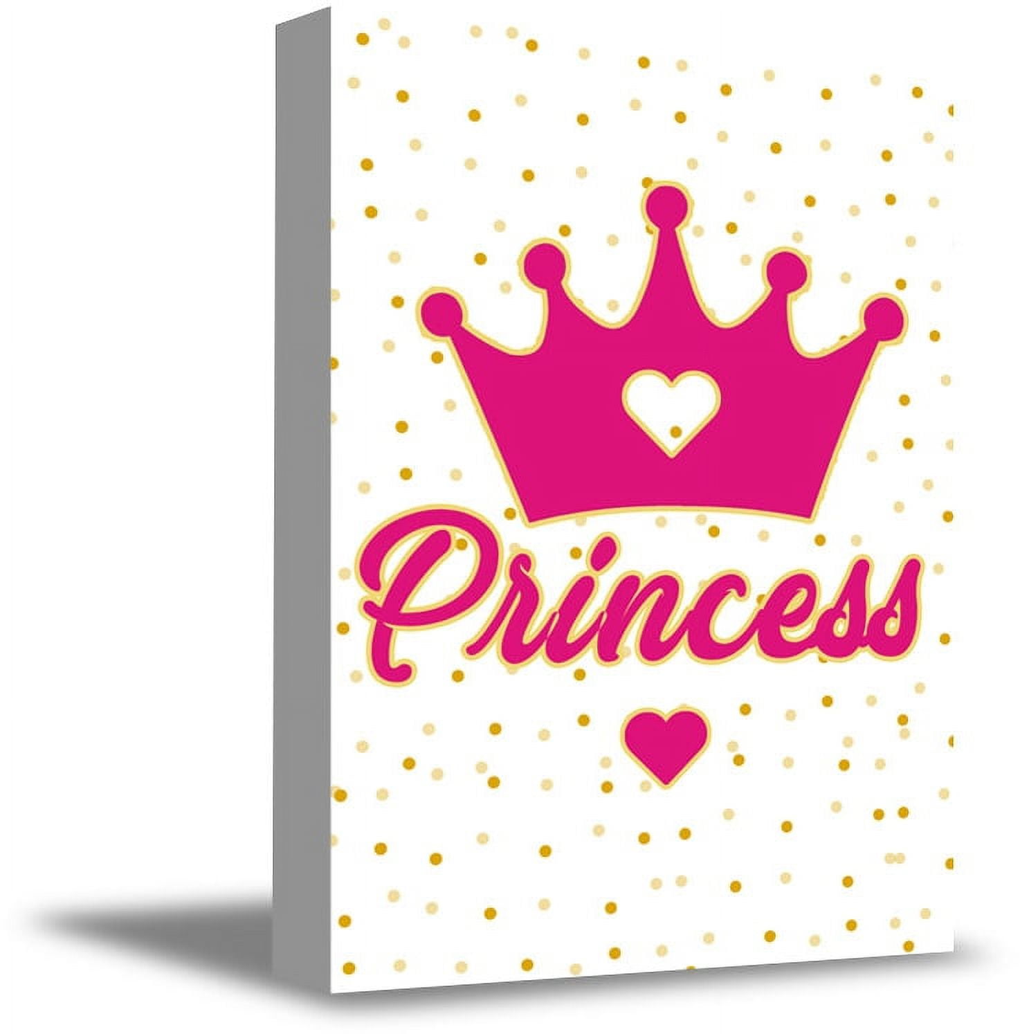 Awkward Styles Princess Crown Illustration Girls Room Wall Art Pink ...