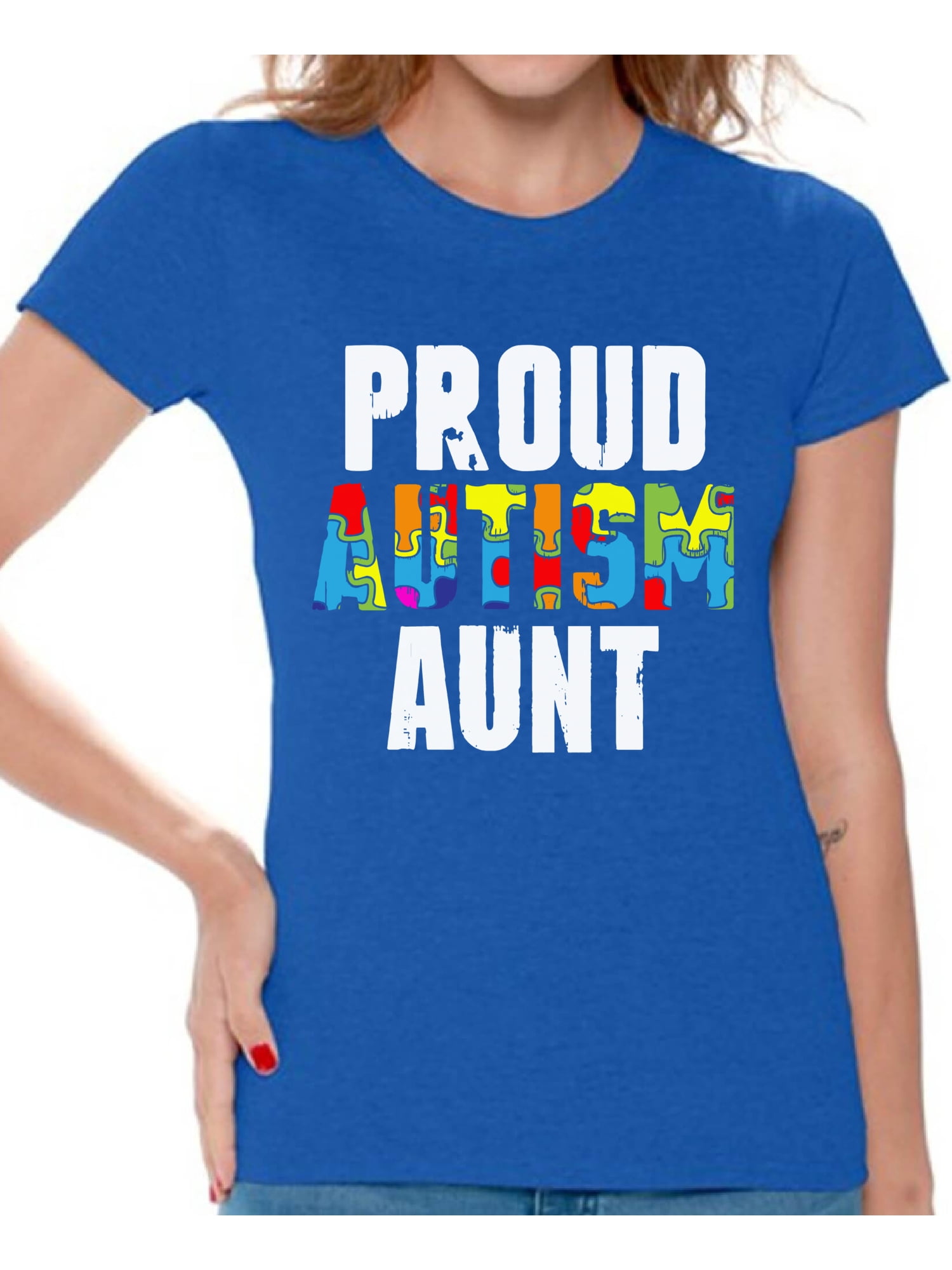 Awkward Styles Proud Autism Aunt Tshirt for Women Autistic Pride Autism ...