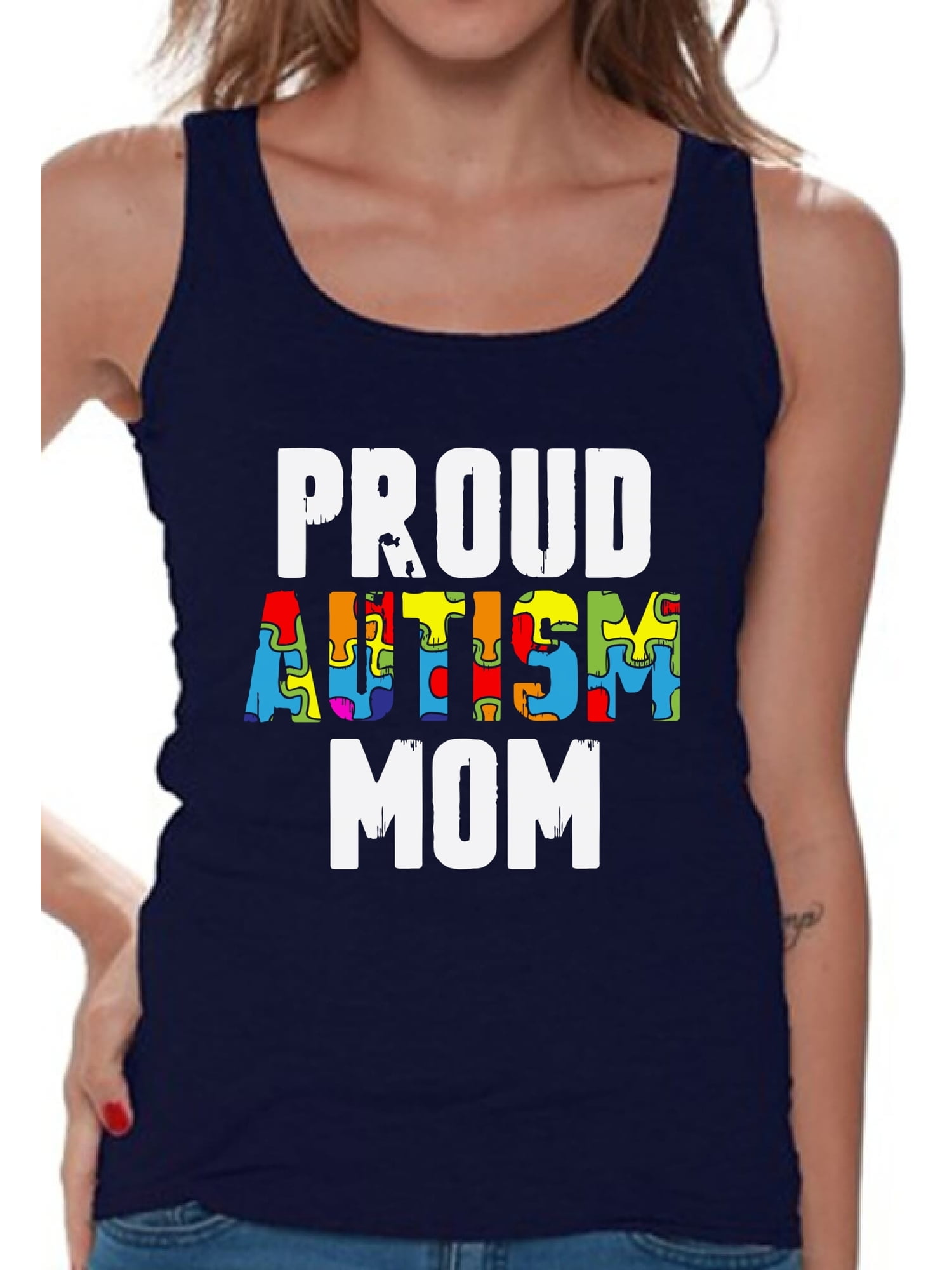 Awkward Styles Proud Autism Mom Tank Top Autism Awareness Tops for ...