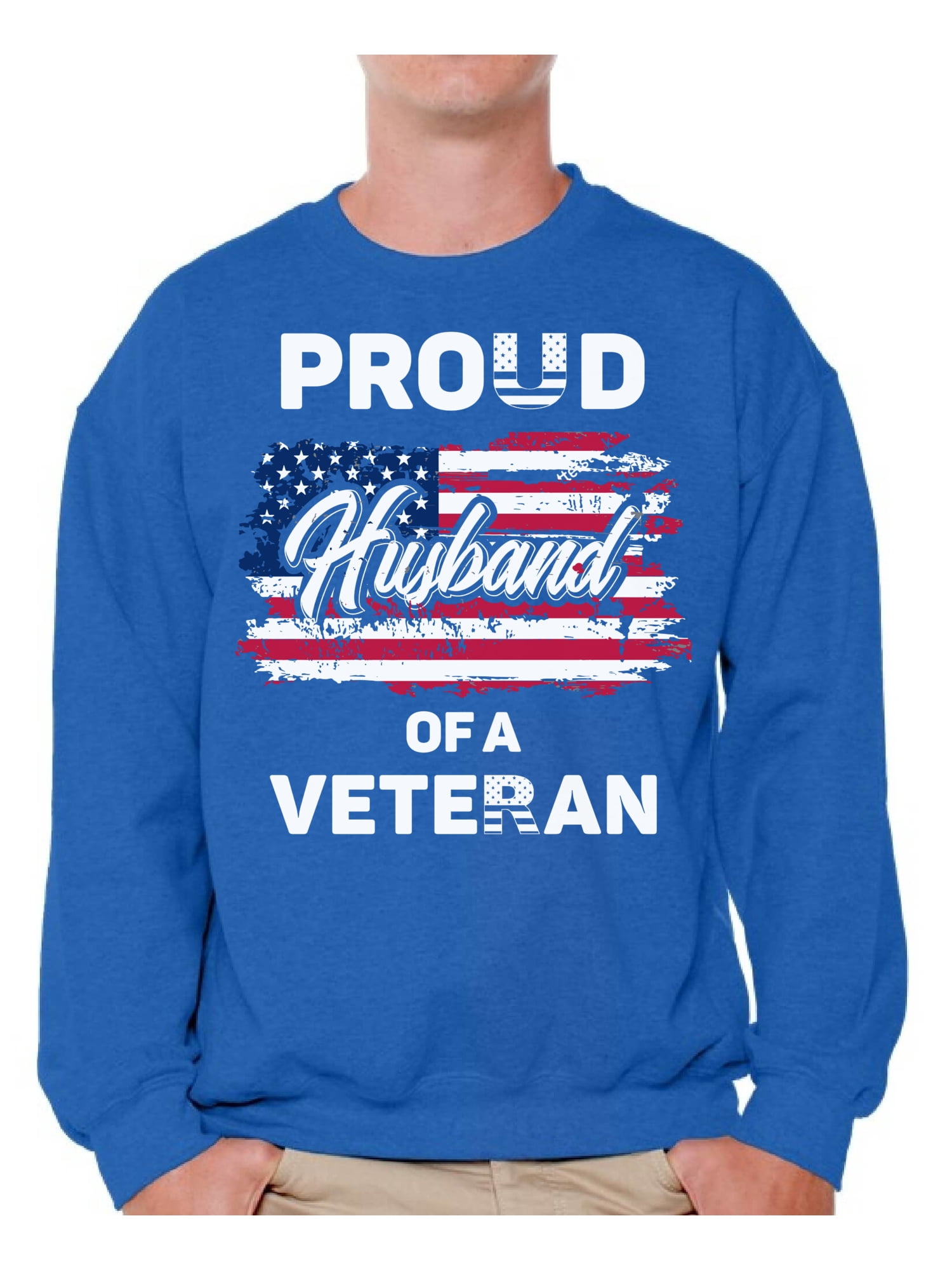 Awkward Styles Proud Husband of a Veteran Crewneck Made in the USA ...