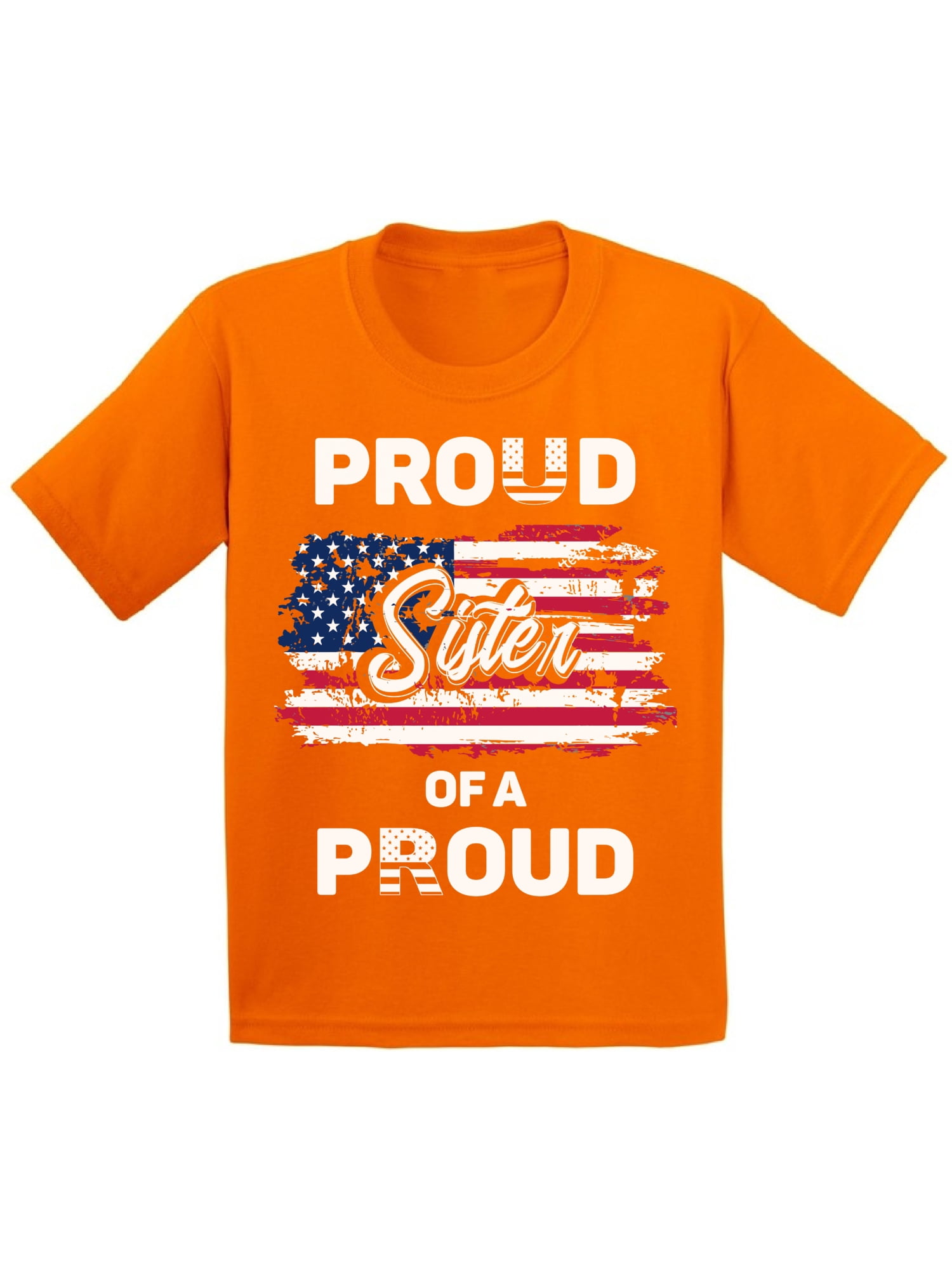Awkward Styles Proud Sister of a Veteran Youth Shirt USA Pride Vintage ...