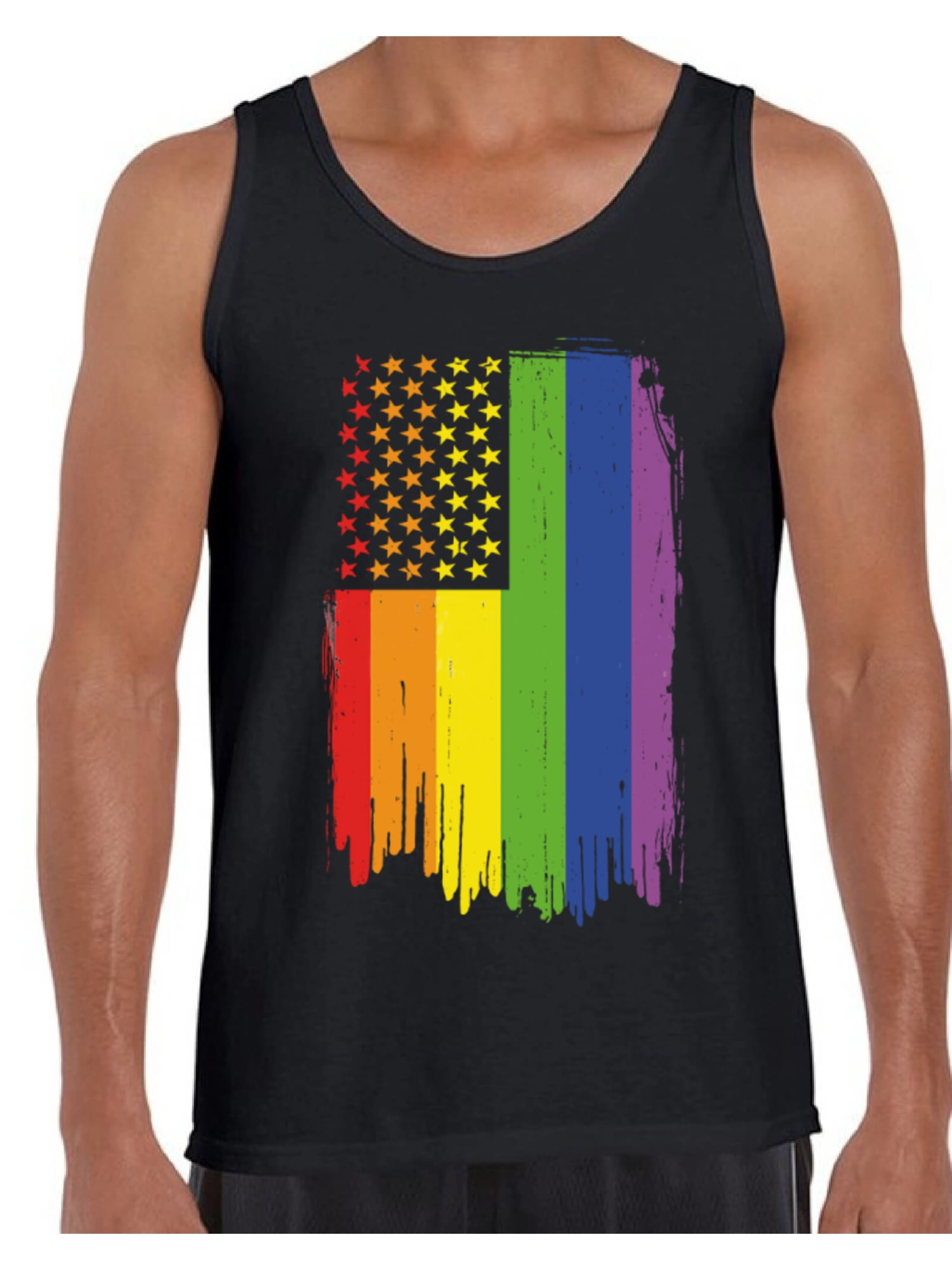 Awkward Styles Rainbow American Flag Mens Tank Tops LGBT Flag Tanks for ...