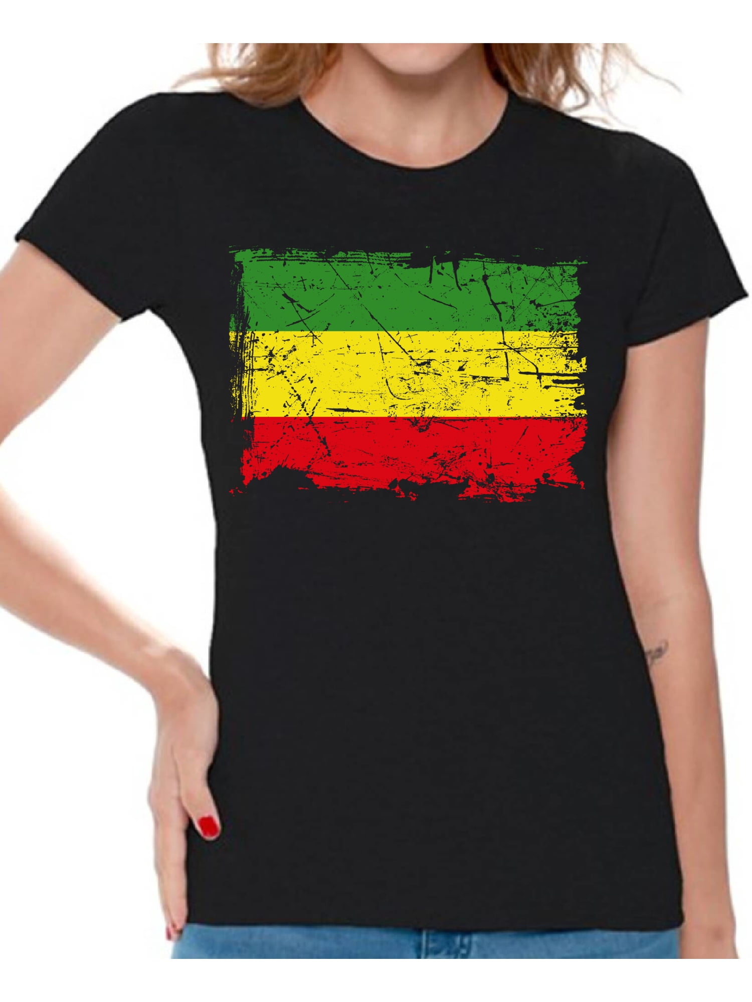 Awkward Styles Rasta Flag Tshirt for Girls Rasta Flag Ladies Jamaica ...