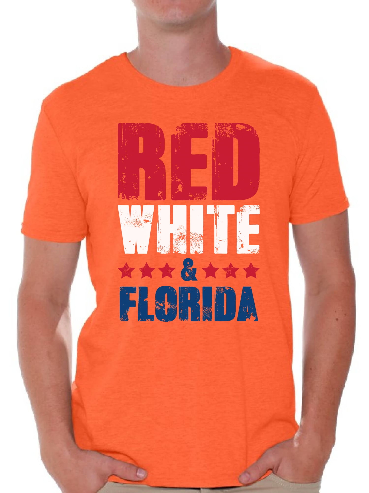 Awkward Styles Red White & Florida Shirt for Men American Men USA Flag ...