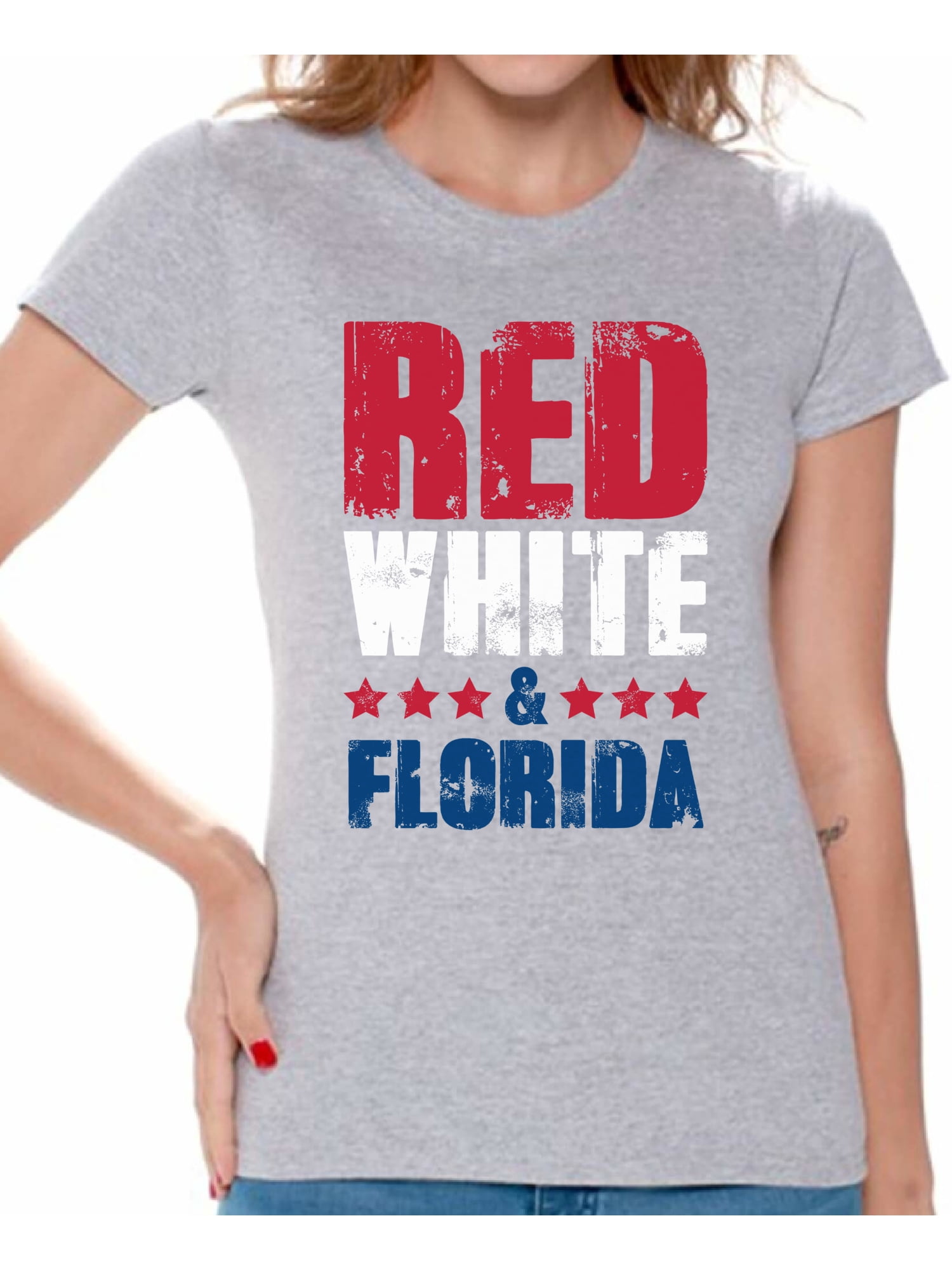 Awkward Styles Red White & Florida Shirt for Women American Women USA ...