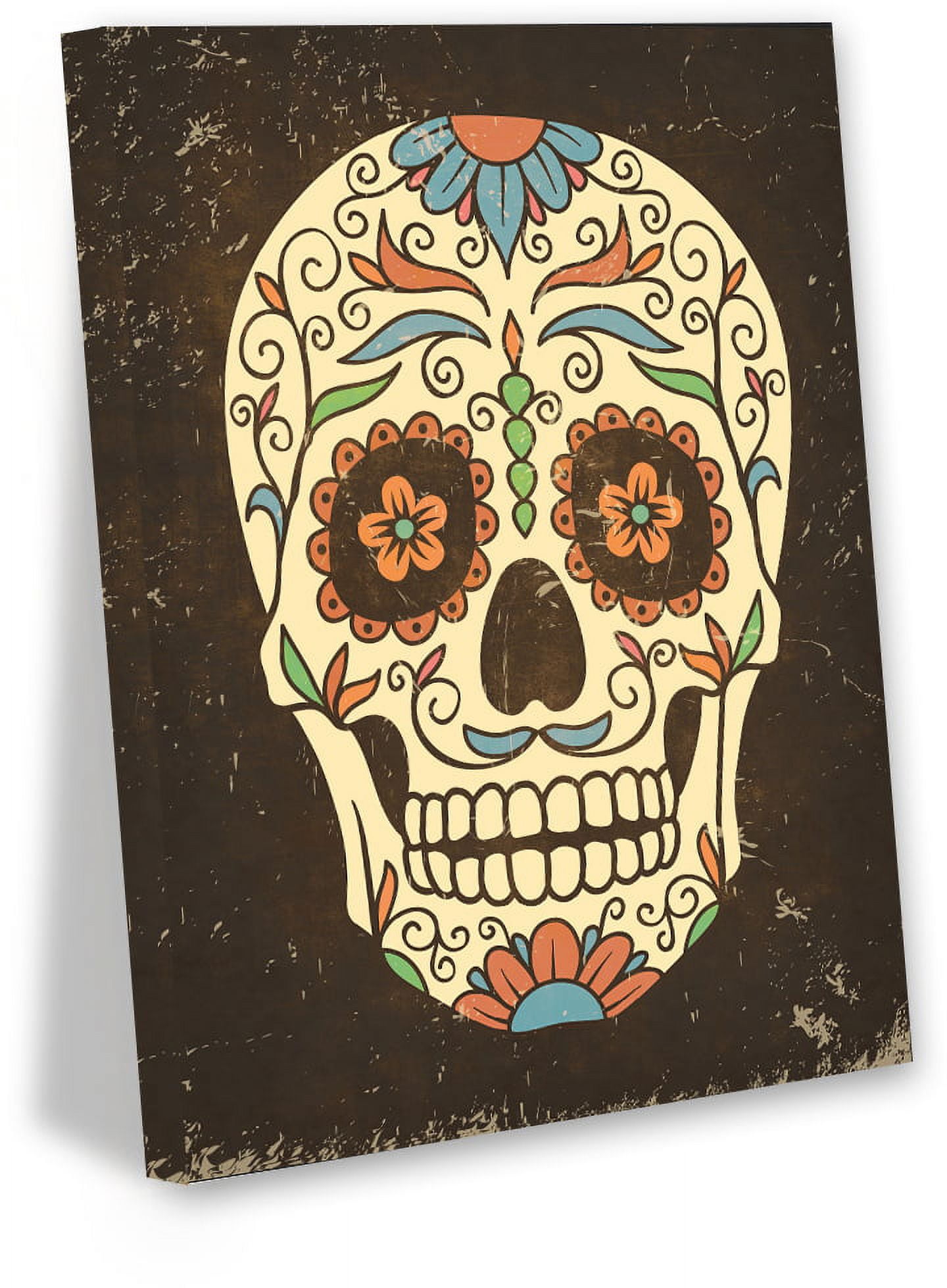 Awkward Styles Skull Canvas Day of the Dead Wall Art Dia de Los Muertos ...