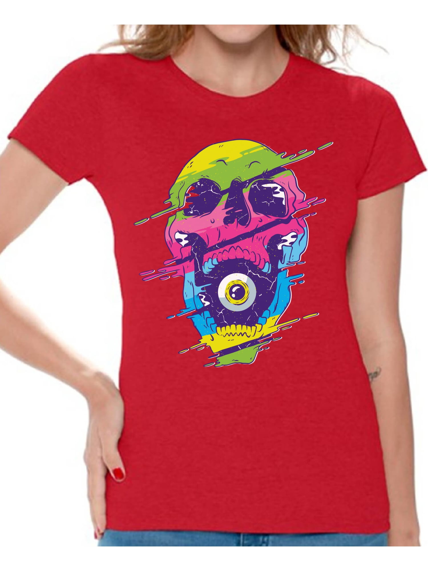 Awkward Styles Skull T-Shirt Psychedelic Eye Shirts for Women - Walmart.com