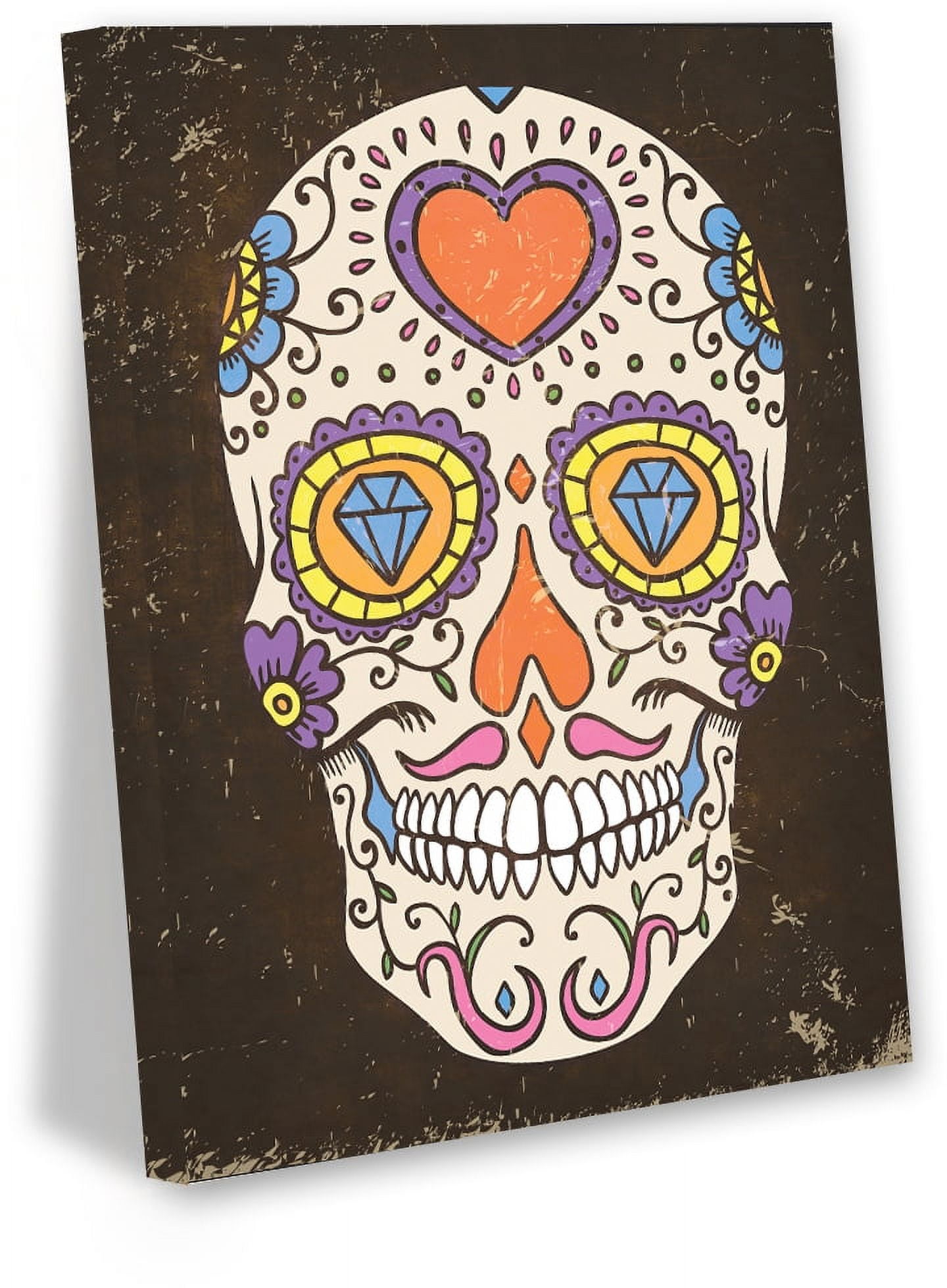 Awkward Styles Skull Wall Art Dia de Los Muertos Canvas Day of the Dead ...