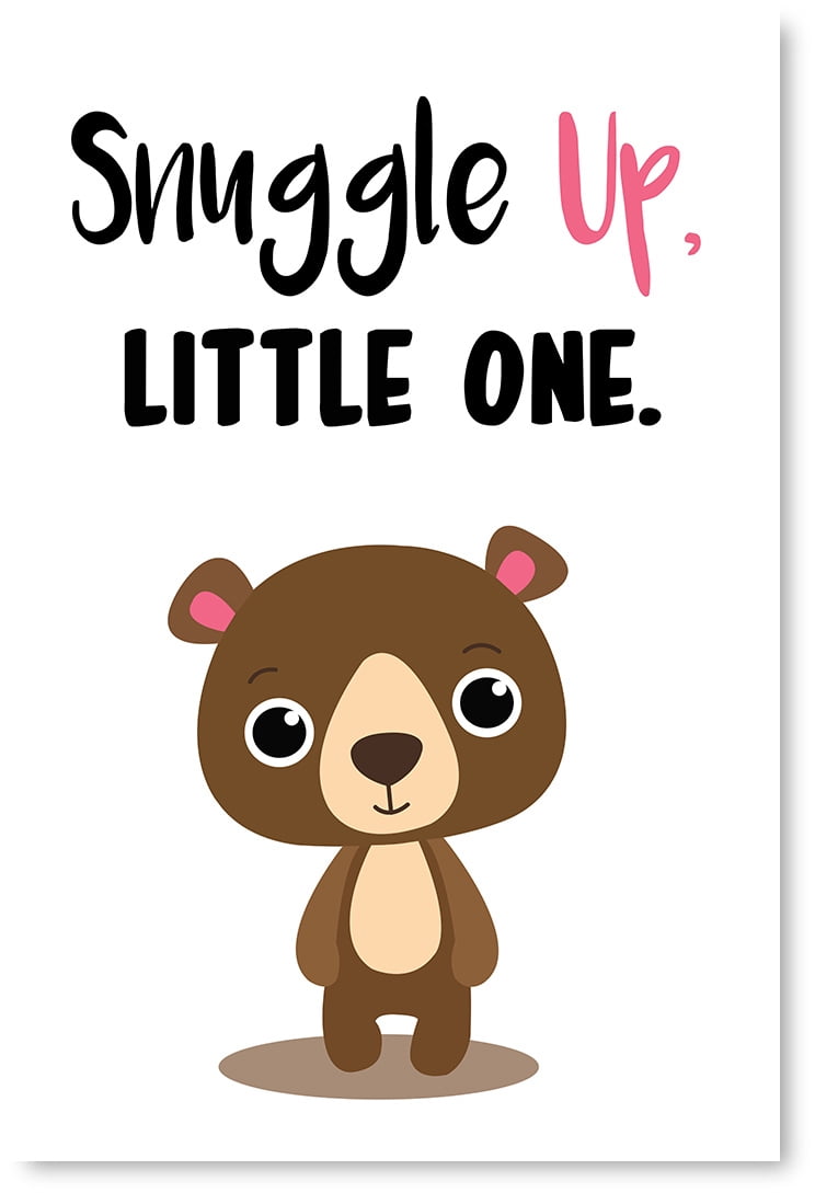 Awkward Styles Snuggle Up Little One Kids Nursery Room Wall Art Bear ...