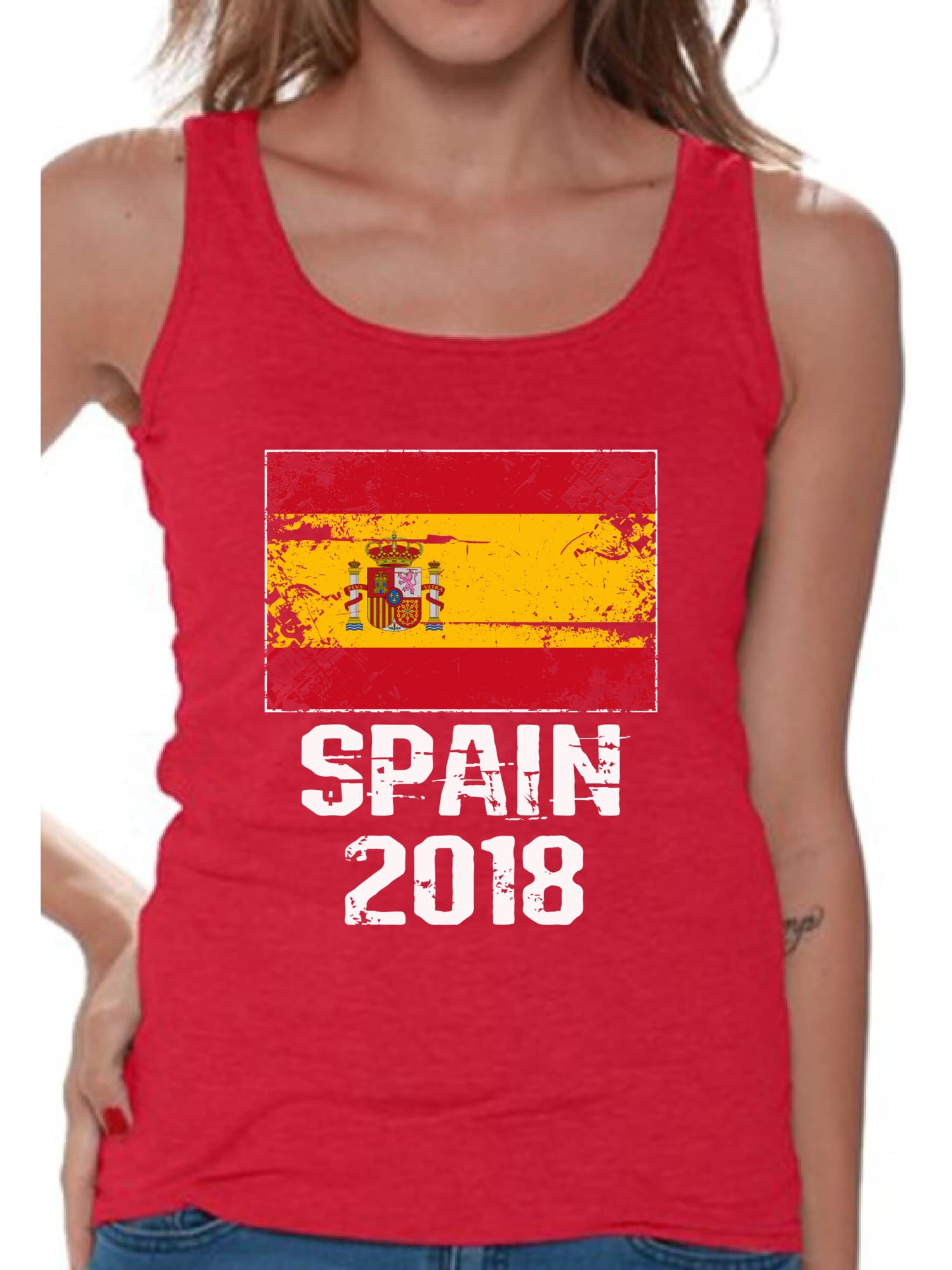 Awkward Styles Spain 2018 Tank Top for Women Spanish Flag Gifts Spain ...