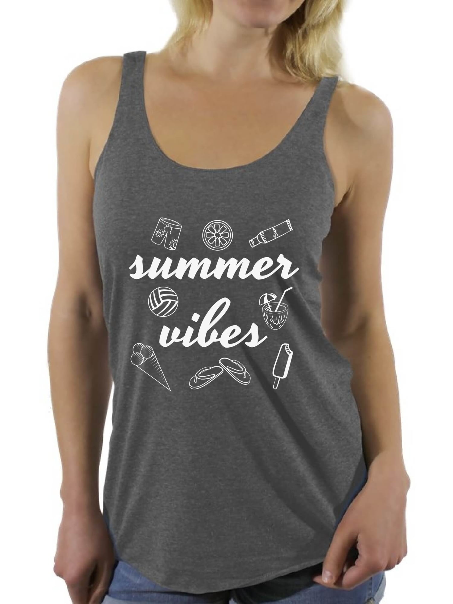 Awkward Styles Summer Vibes Women Racerback Tank Top Vacay Mode Shirt ...