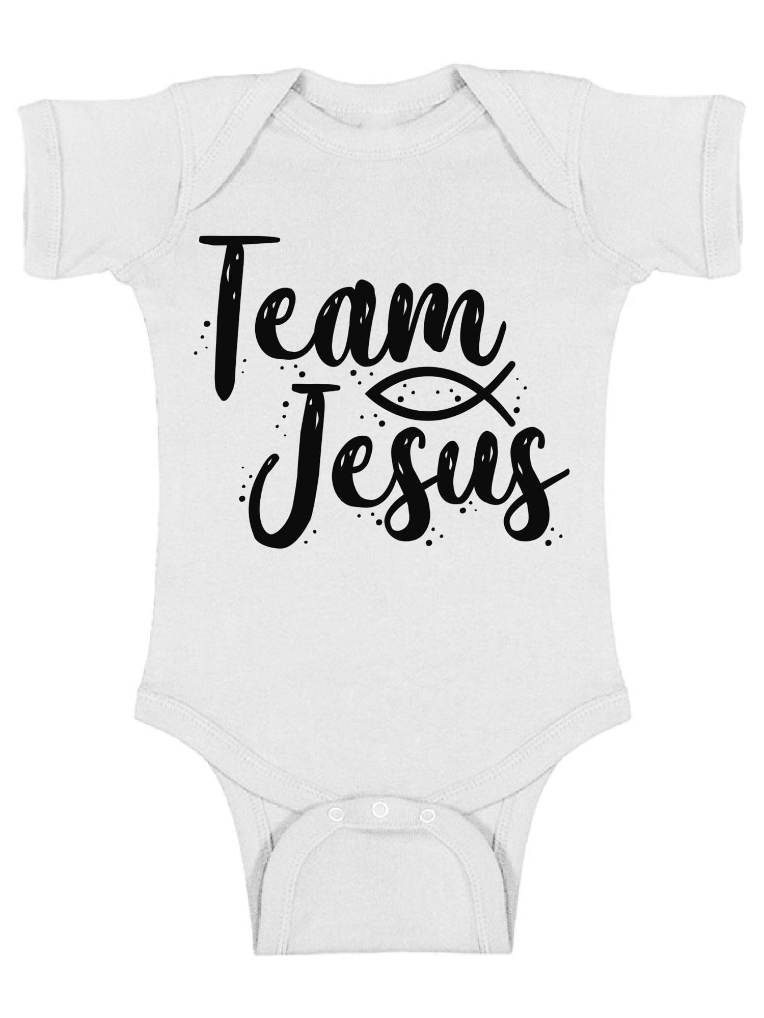 Awkward Styles Team Jesus Baby Bodysuit Short Sleeve Black Romper for ...