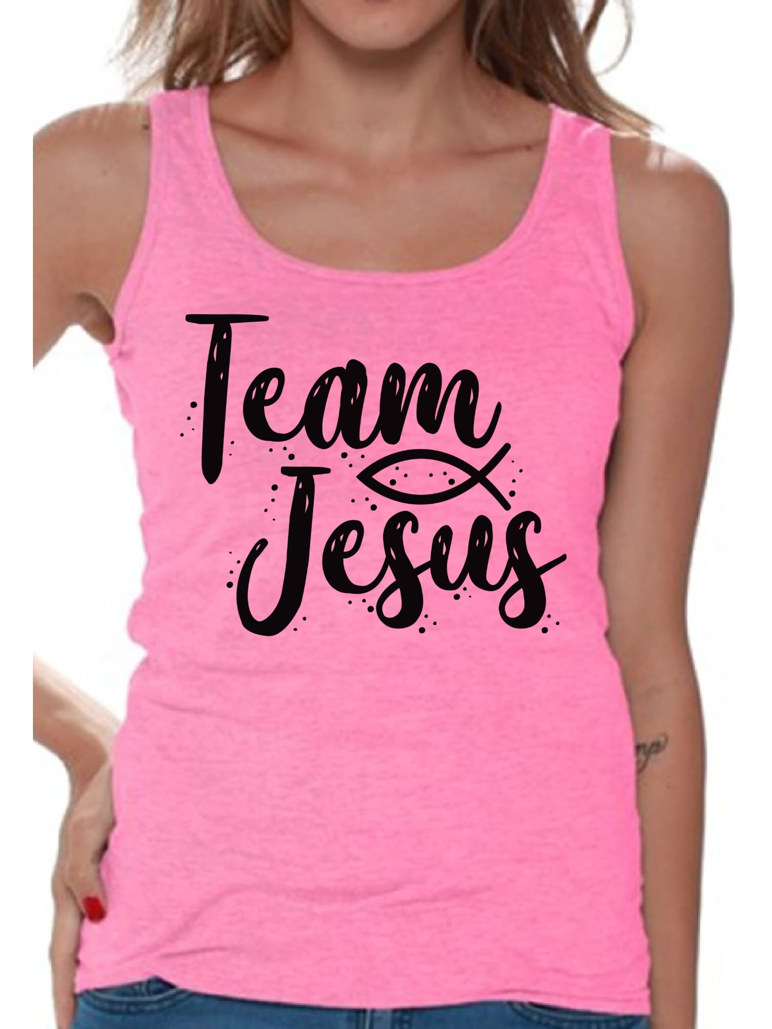 Awkward Styles Team Jesus Tank Top for Her Christian Shirts Christian Black Clothes for Women ...