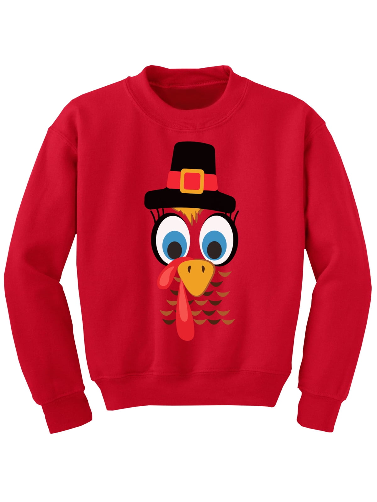 Awkward Styles Thanksgiving Youth Sweatshirt Turkey Face Crewneck Tops ...