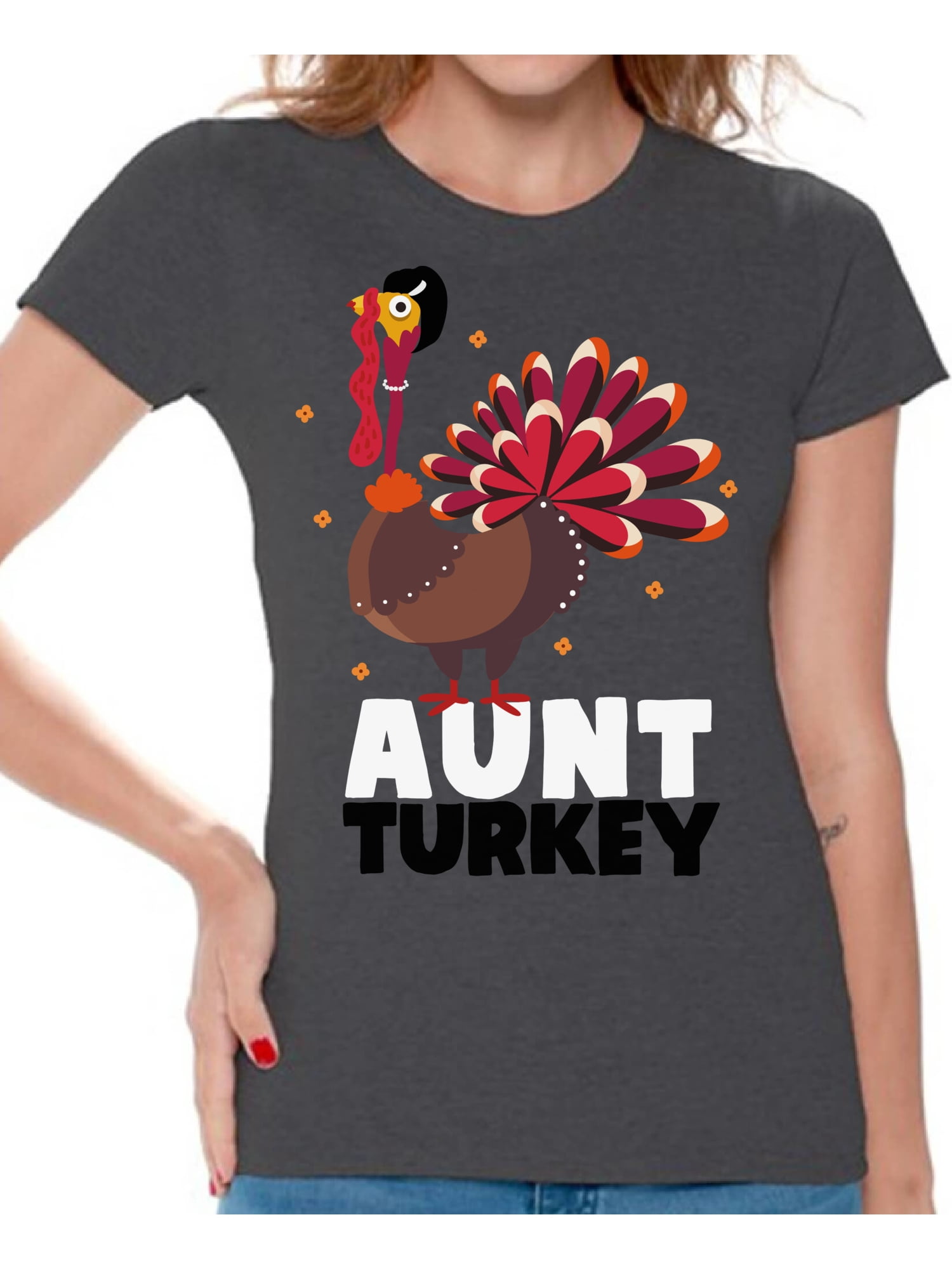 Awkward Styles Thanksgiving T-Shirt Aunt Turkey Shirts for Women ...