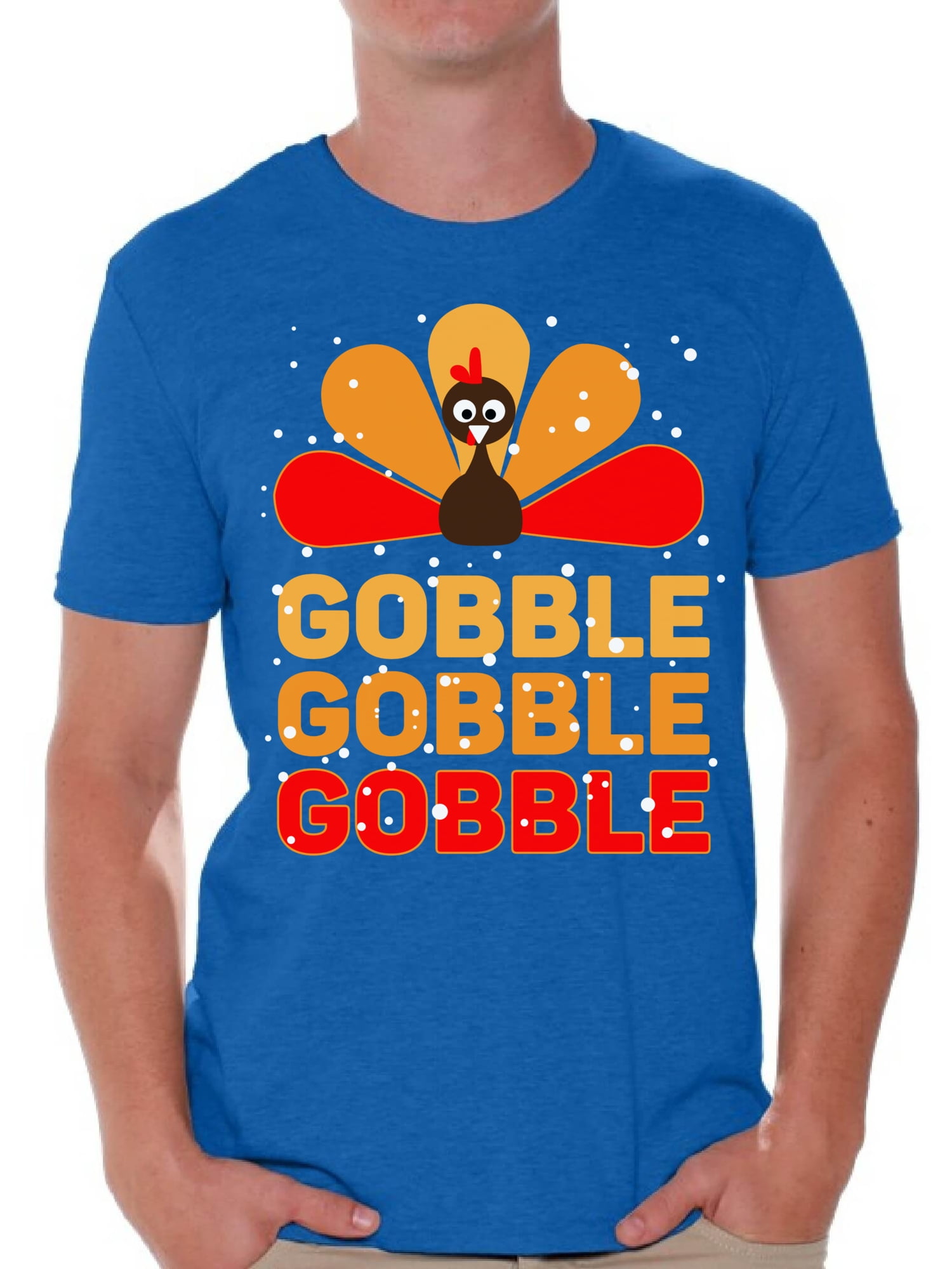 Awkward Styles Thanksgiving T-Shirt Gobble Turkey T Shirts for Men ...