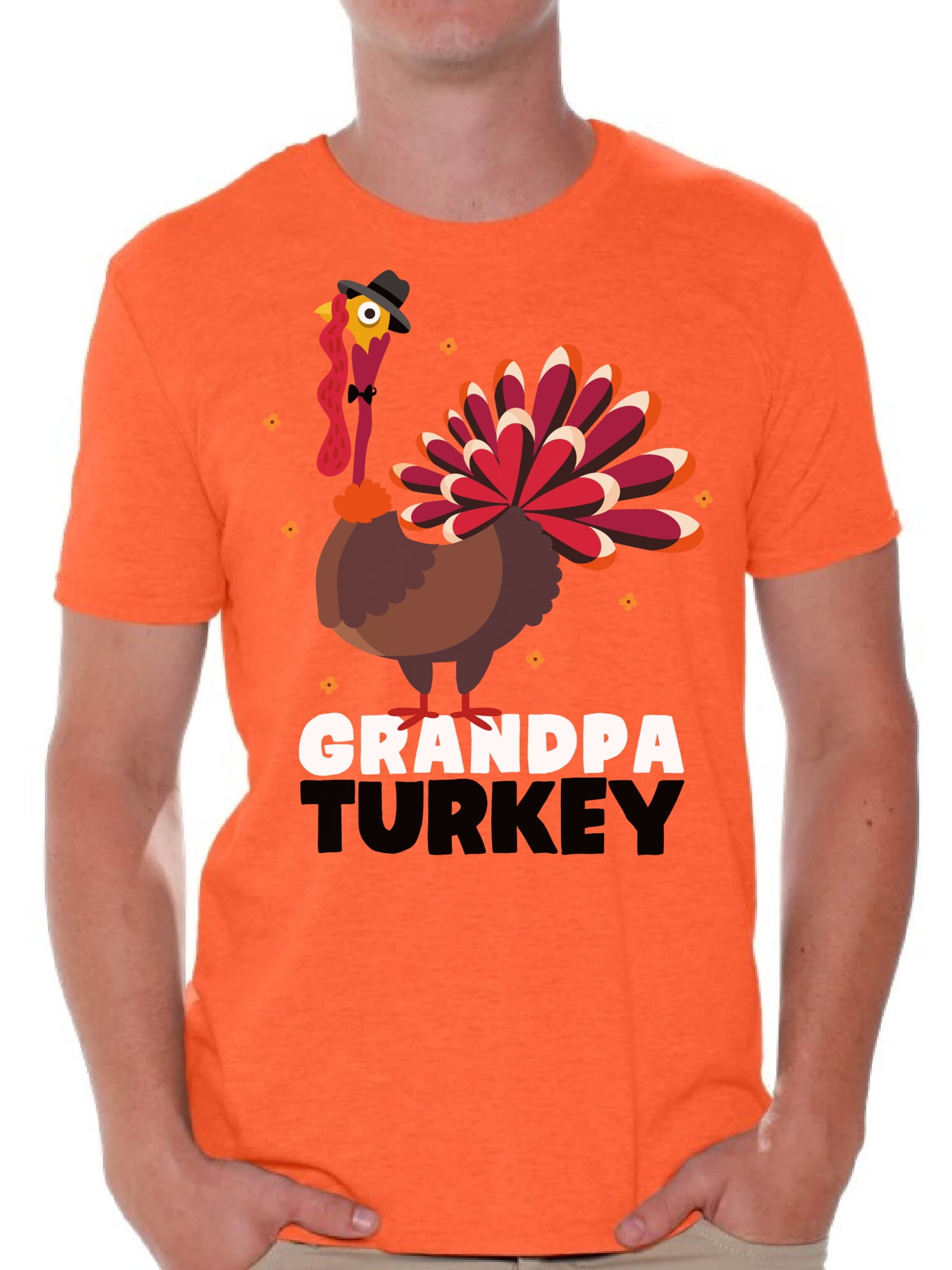 Awkward Styles Thanksgiving T-Shirt Grandpa Turkey Shirts for Men ...