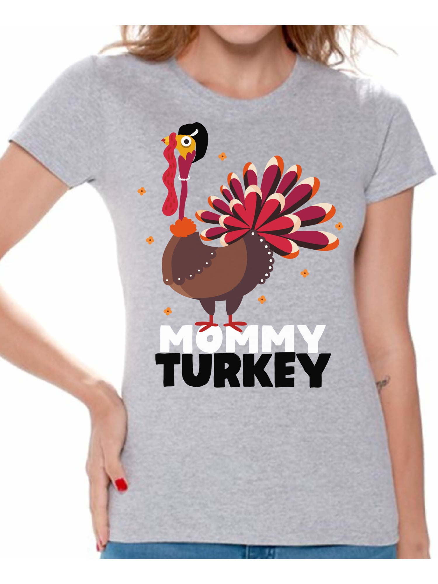 Awkward Styles Thanksgiving T-Shirt Mommy Turkey Shirts for Women ...