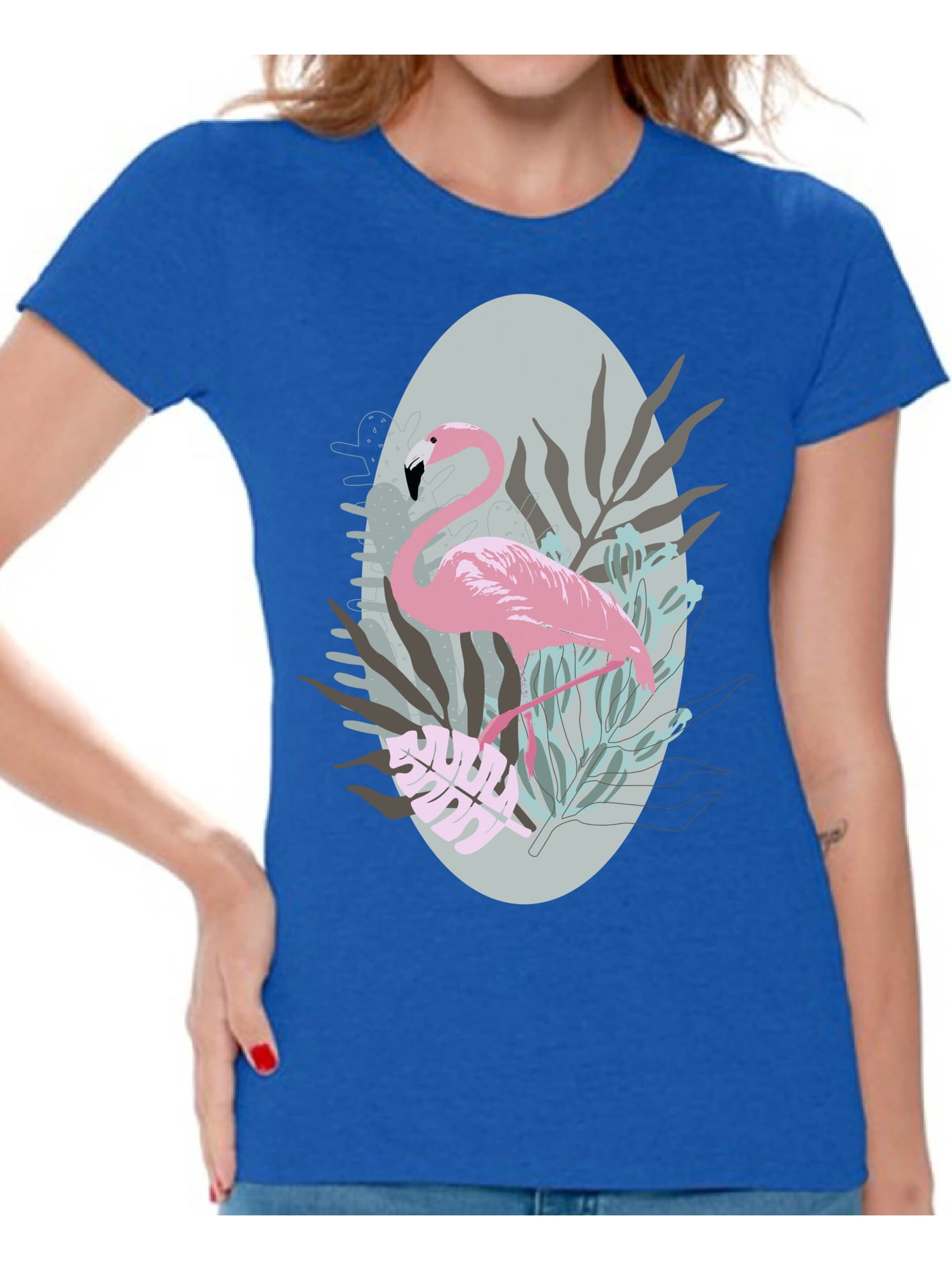 Awkward Styles Tropical Flamingo Womens T-Shirt Pink Flamingo Tshirt ...