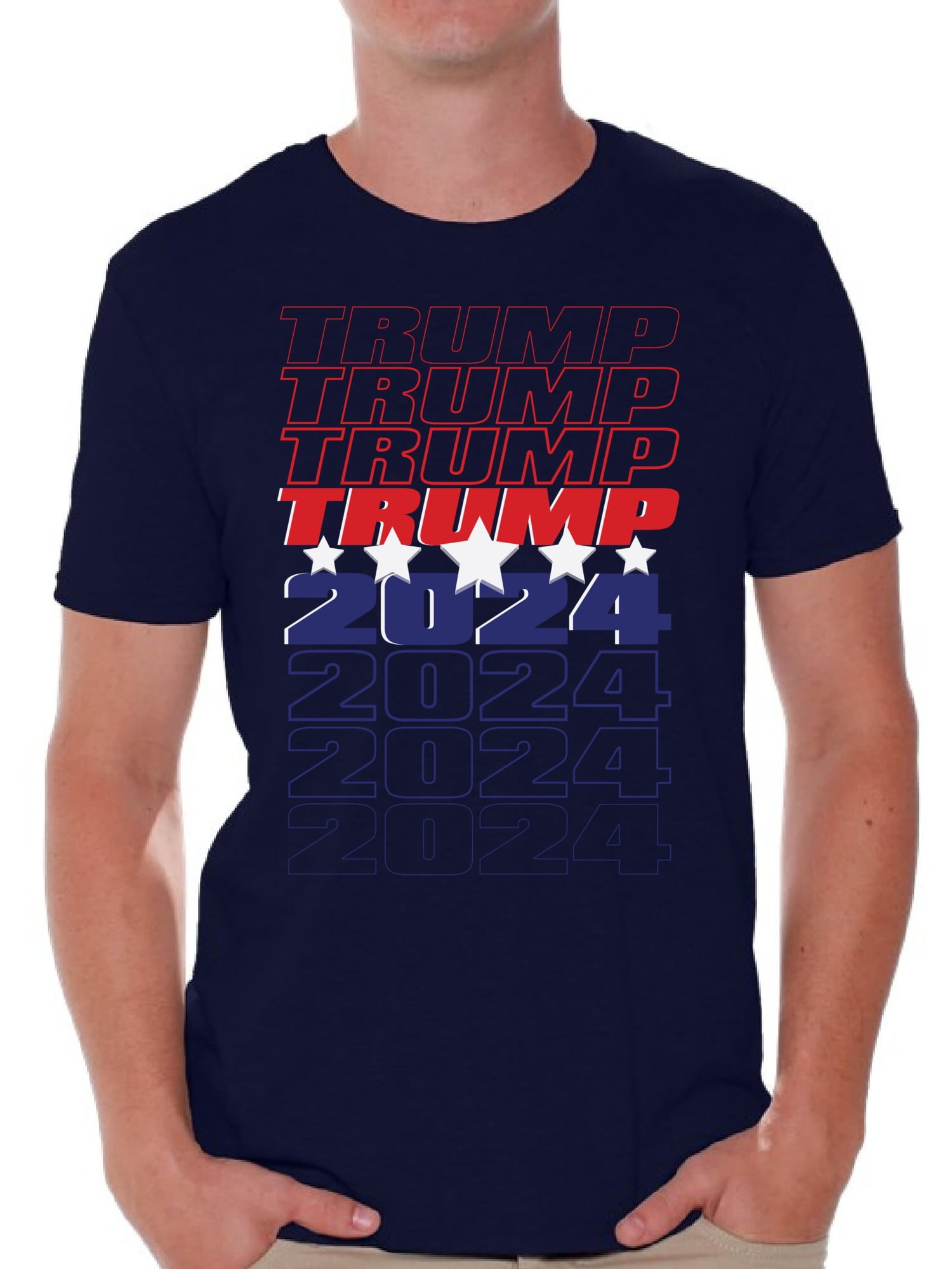 Awkward Styles Trump 2024 Shirt USA Trump Flag Tshirt for Men Donald ...