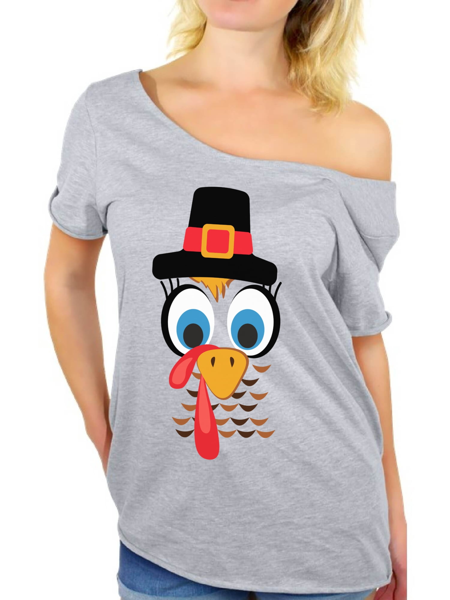 Awkward Styles Turkey Shirt for Women Thanksgiving Turkey Face Off the ...