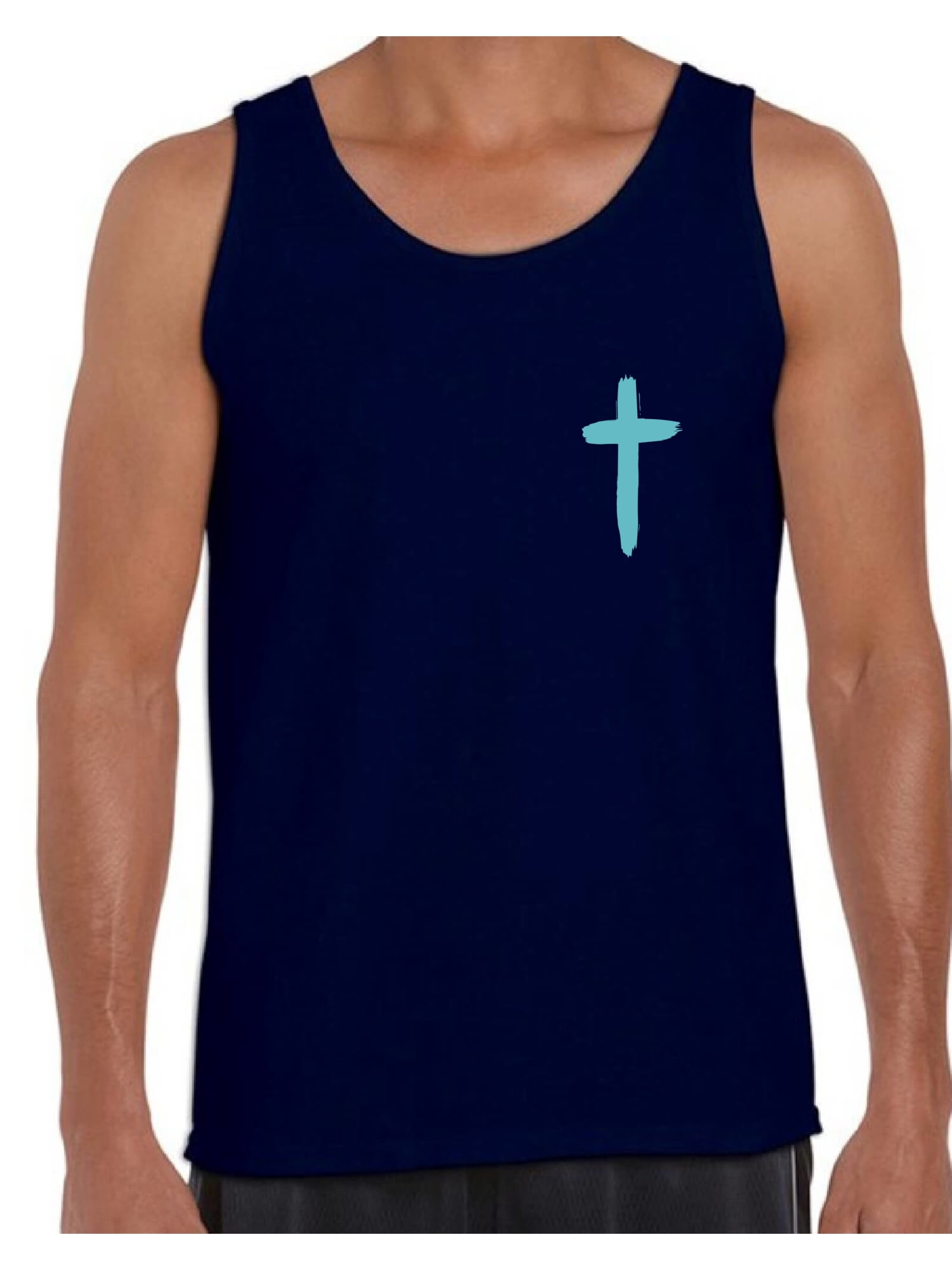 Awkward Styles Turquoise Cross Tank Top Shirts for Men Christian Mens ...