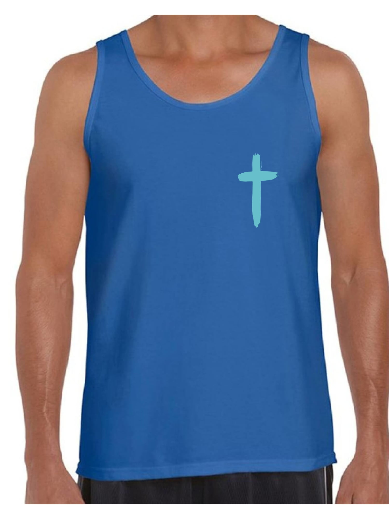 Awkward Styles Turquoise Cross Tank Top Shirts for Men Christian Mens ...
