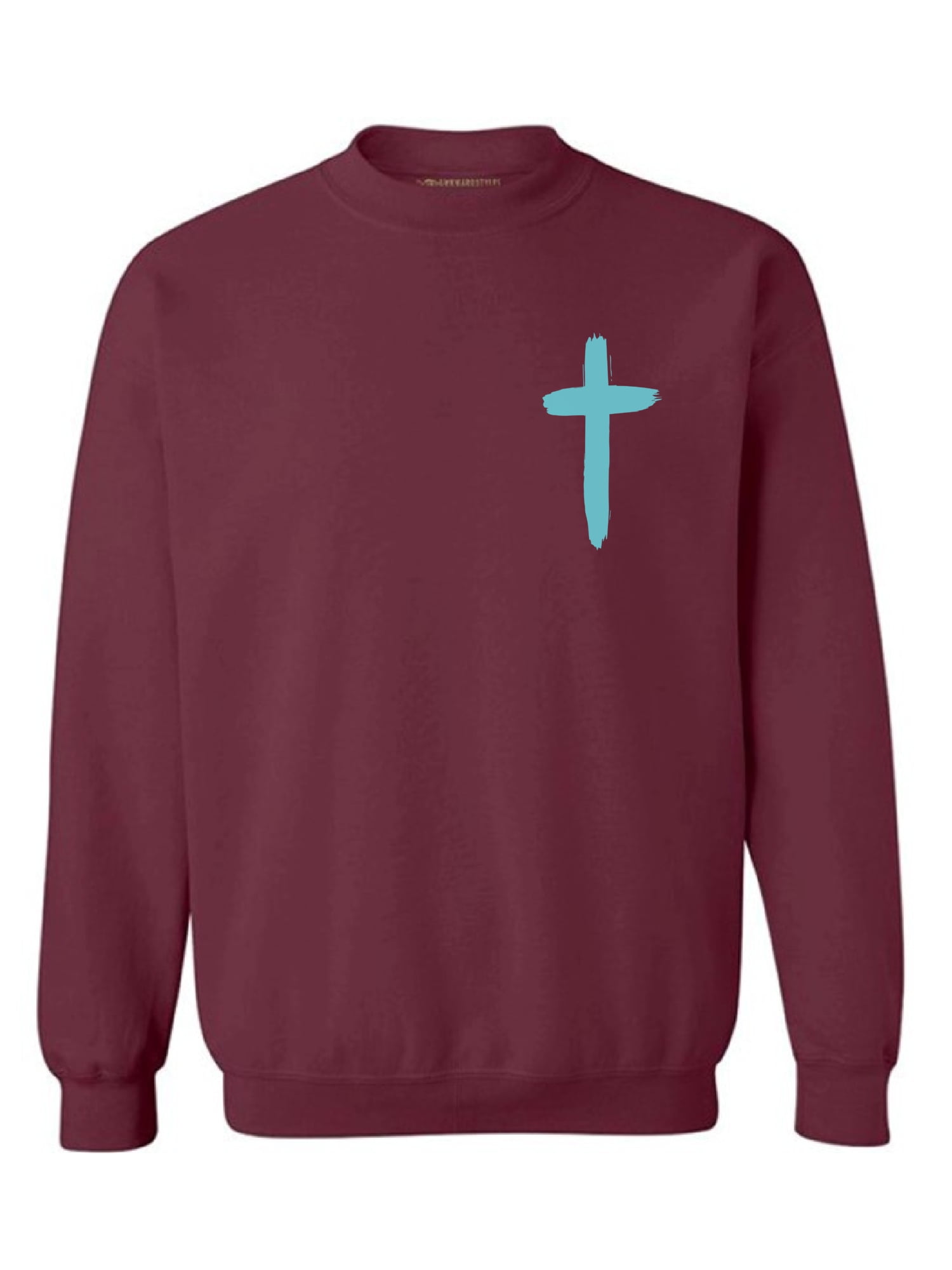 Awkward Styles Turquoise Cross Unisex Crewnecks Christian Crewneck for ...
