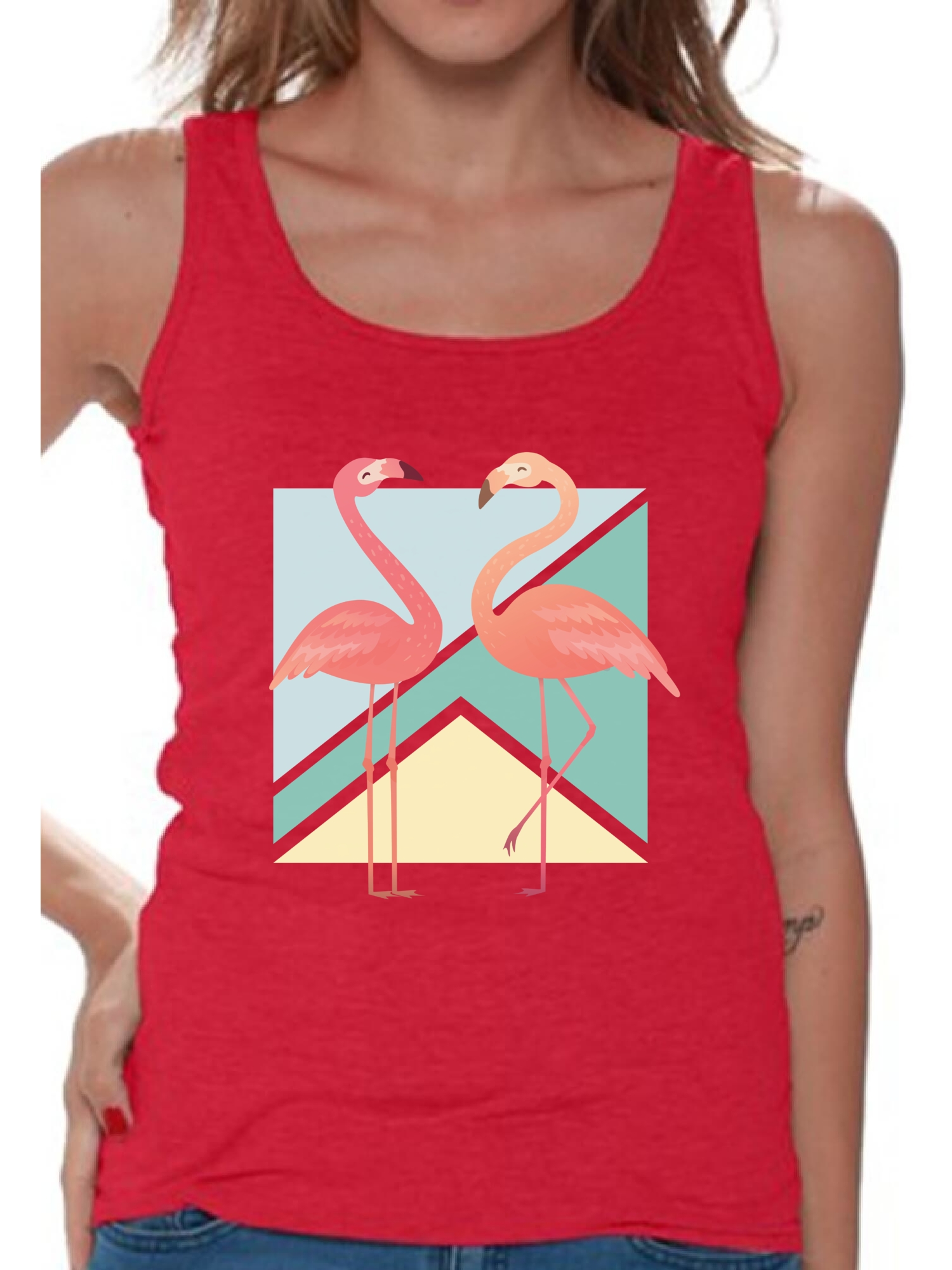 Awkward Styles Two Flamingos Tank Top for Women Pink Flamingos Tank ...