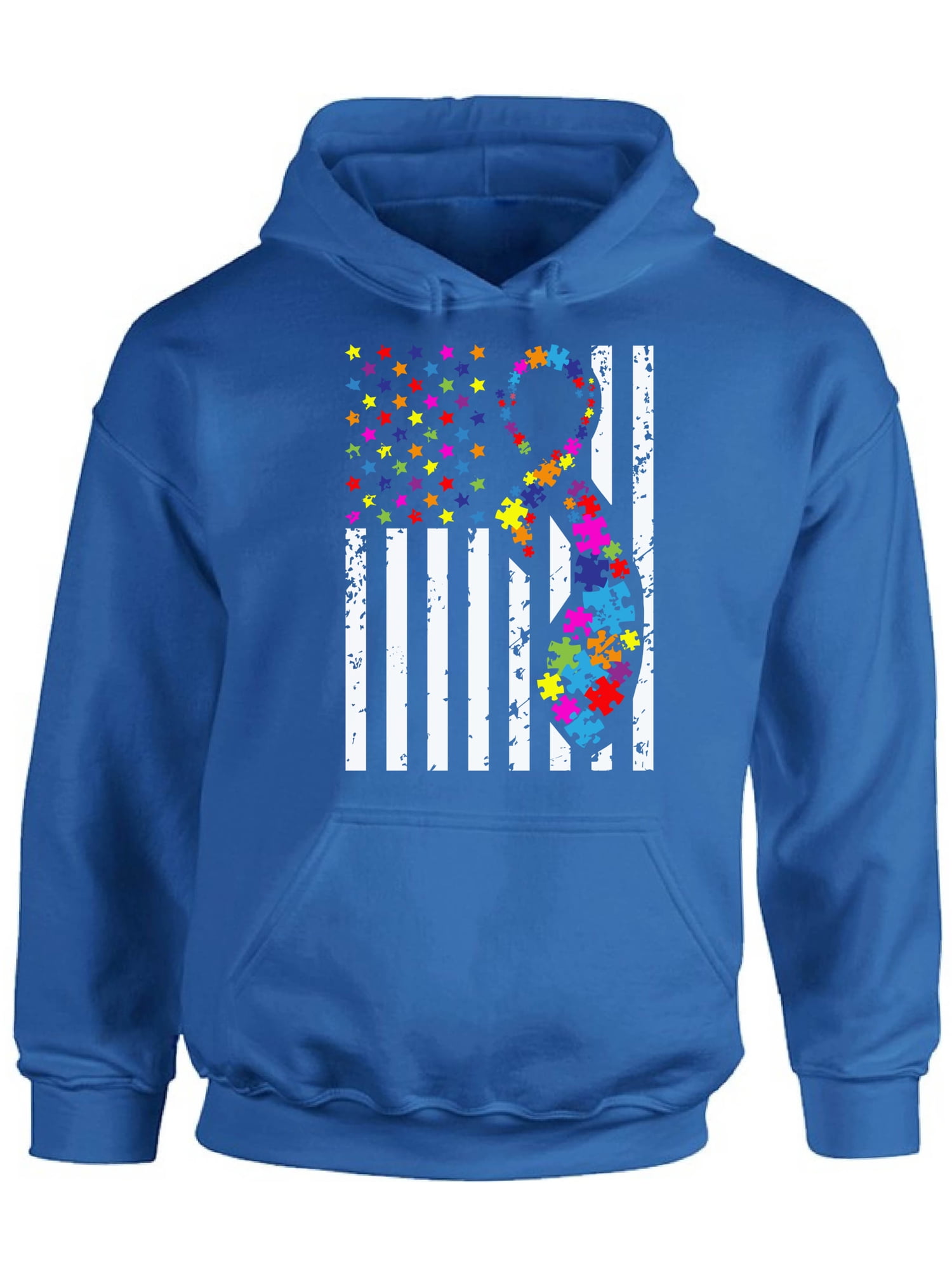 Awkward Styles USA Flag Autism Hoodie Autism Awareness Ribbon Sweater ...