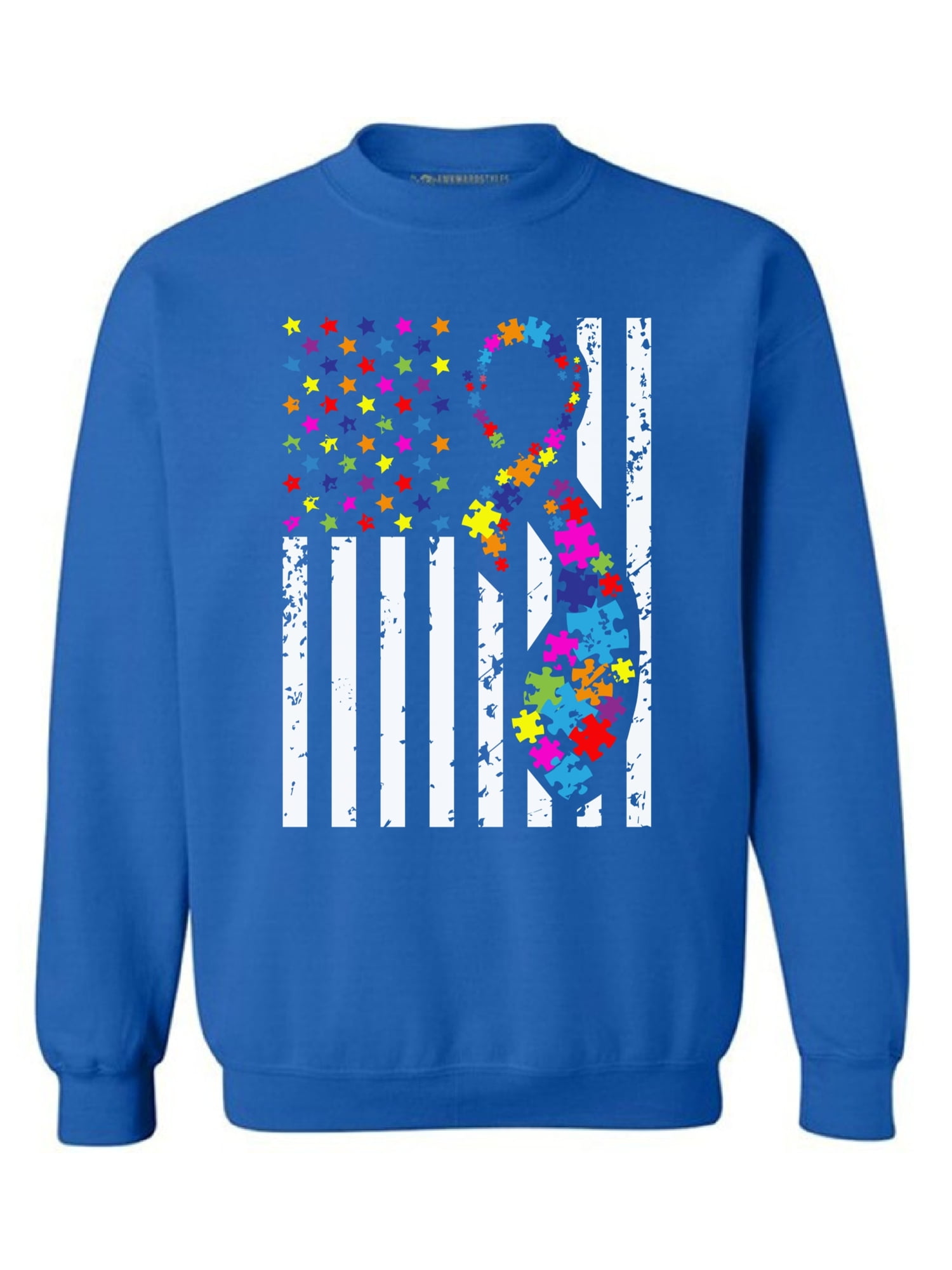 Awkward Styles USA Flag Autism Sweatshirt Autism Awareness Ribbon ...