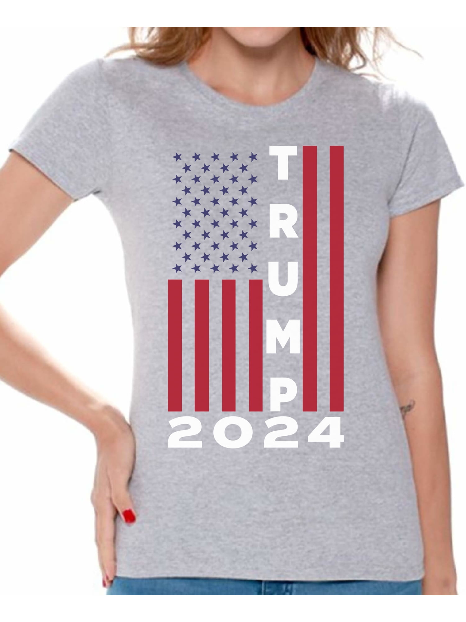 Awkward Styles USA Flag Trump 2024 Tshirt for Women Donald Trump ...