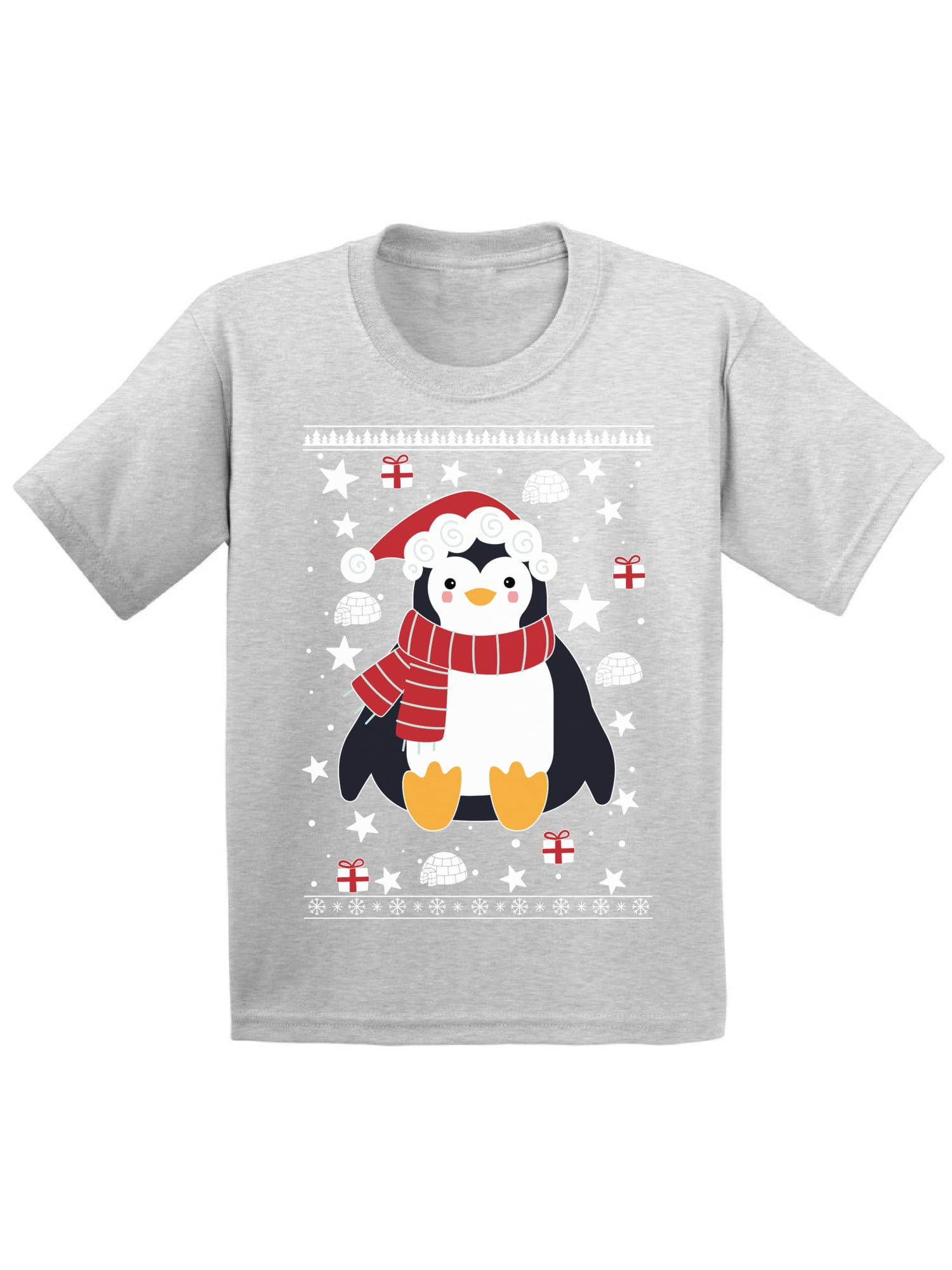 Awkward Styles Xmas T-Shirt for Girls Boys Penguin Christmas Pattern ...