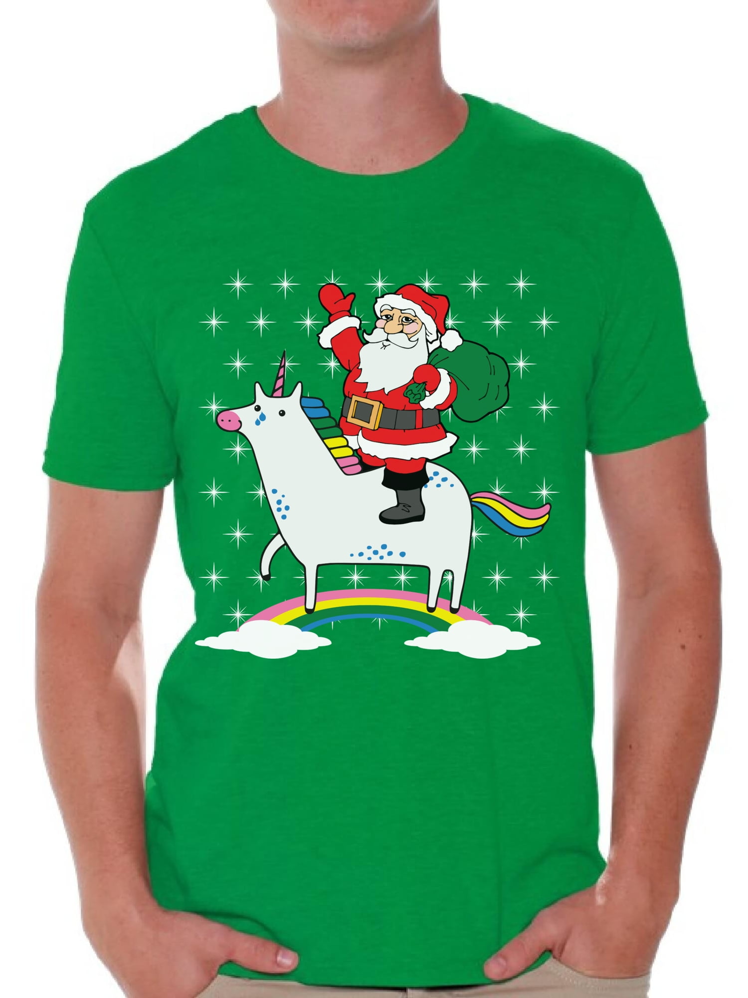 Awkward Styles Unicorn Santa Tshirt Men's Santa Unicorn Shirt Santa ...