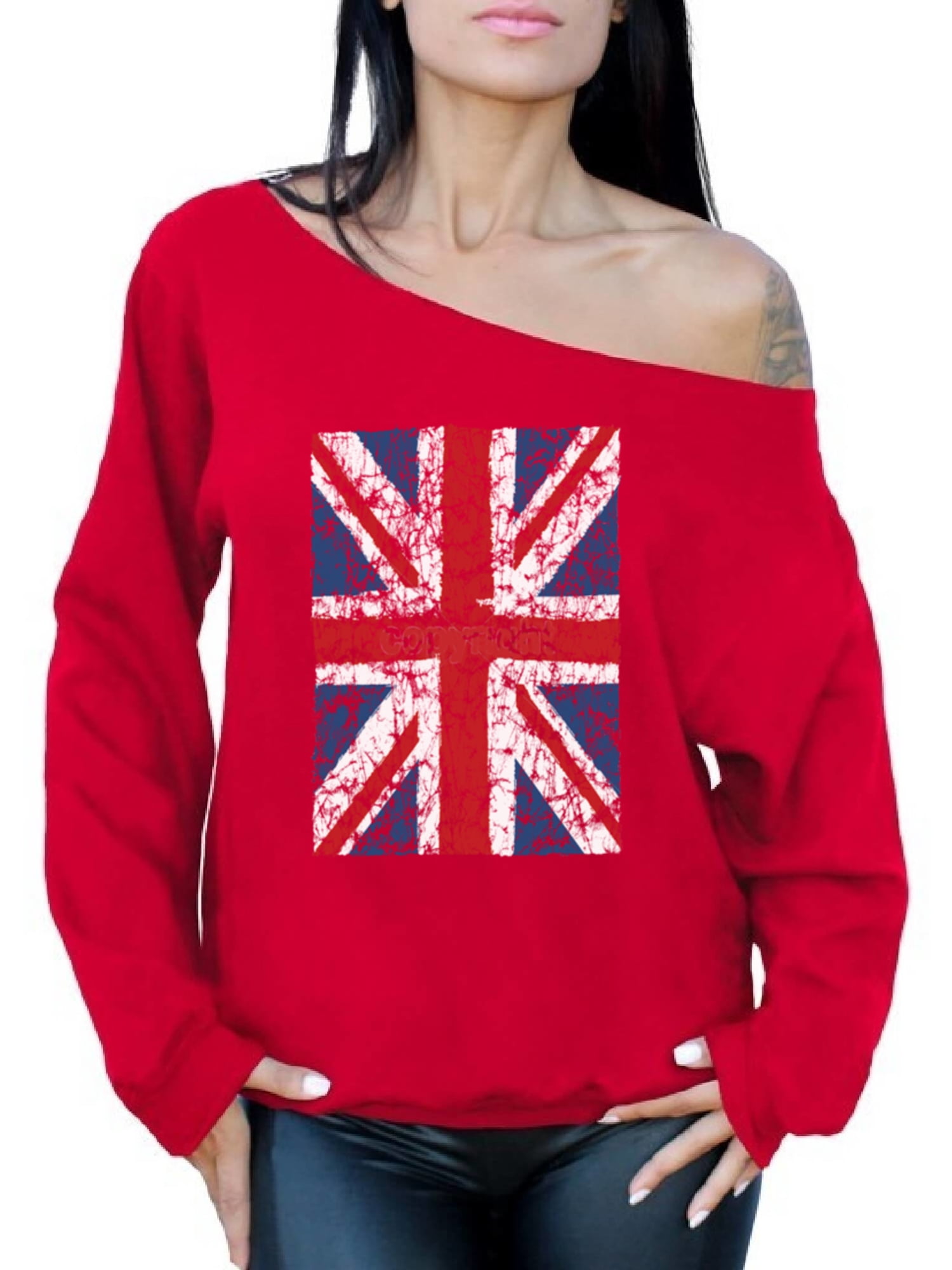 Awkward Styles United Kingdom Flag Union Jack Off The Shoulder ...